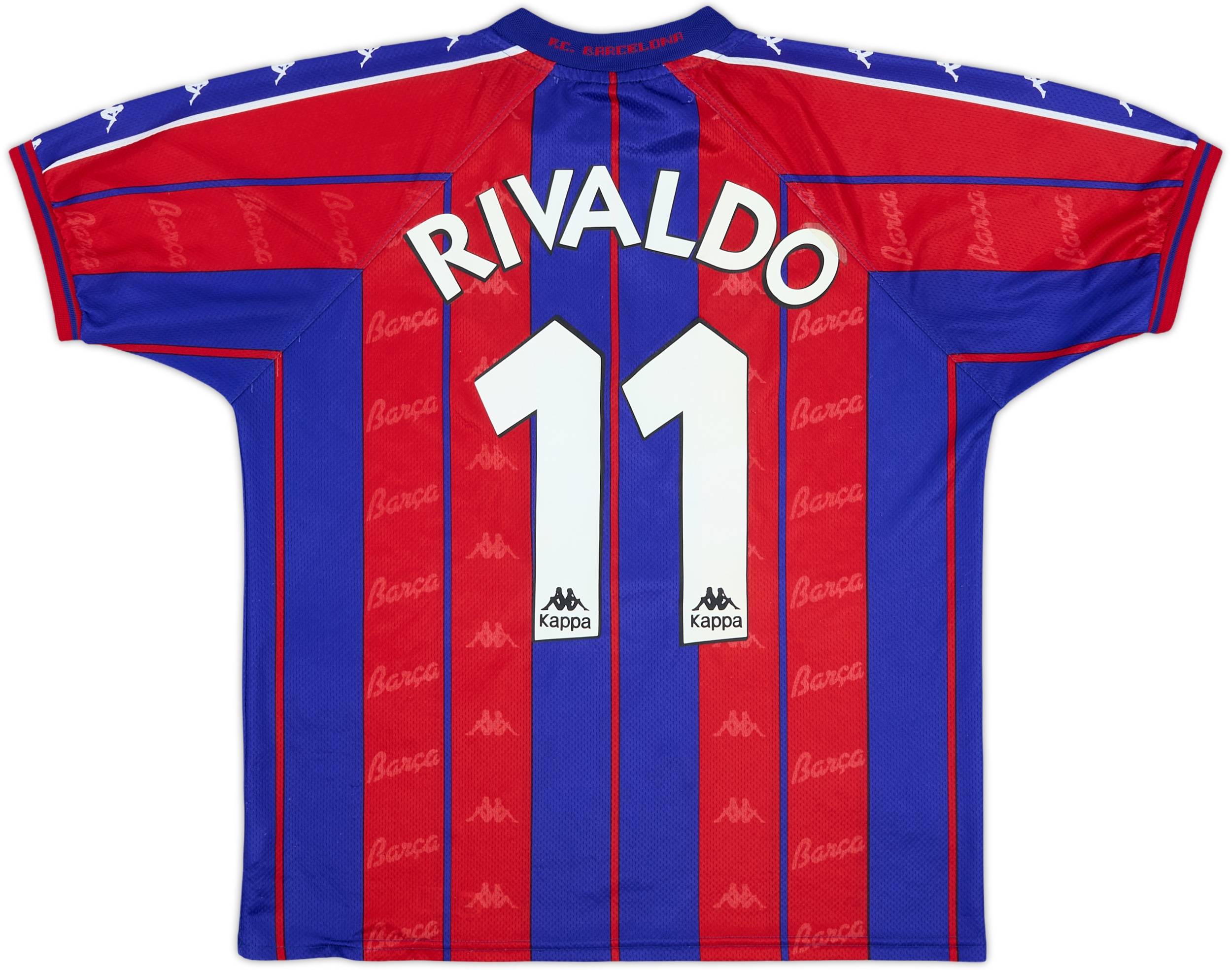 1997-98 Barcelona Home Shirt Rivaldo #10 - 6/10 - (L)
