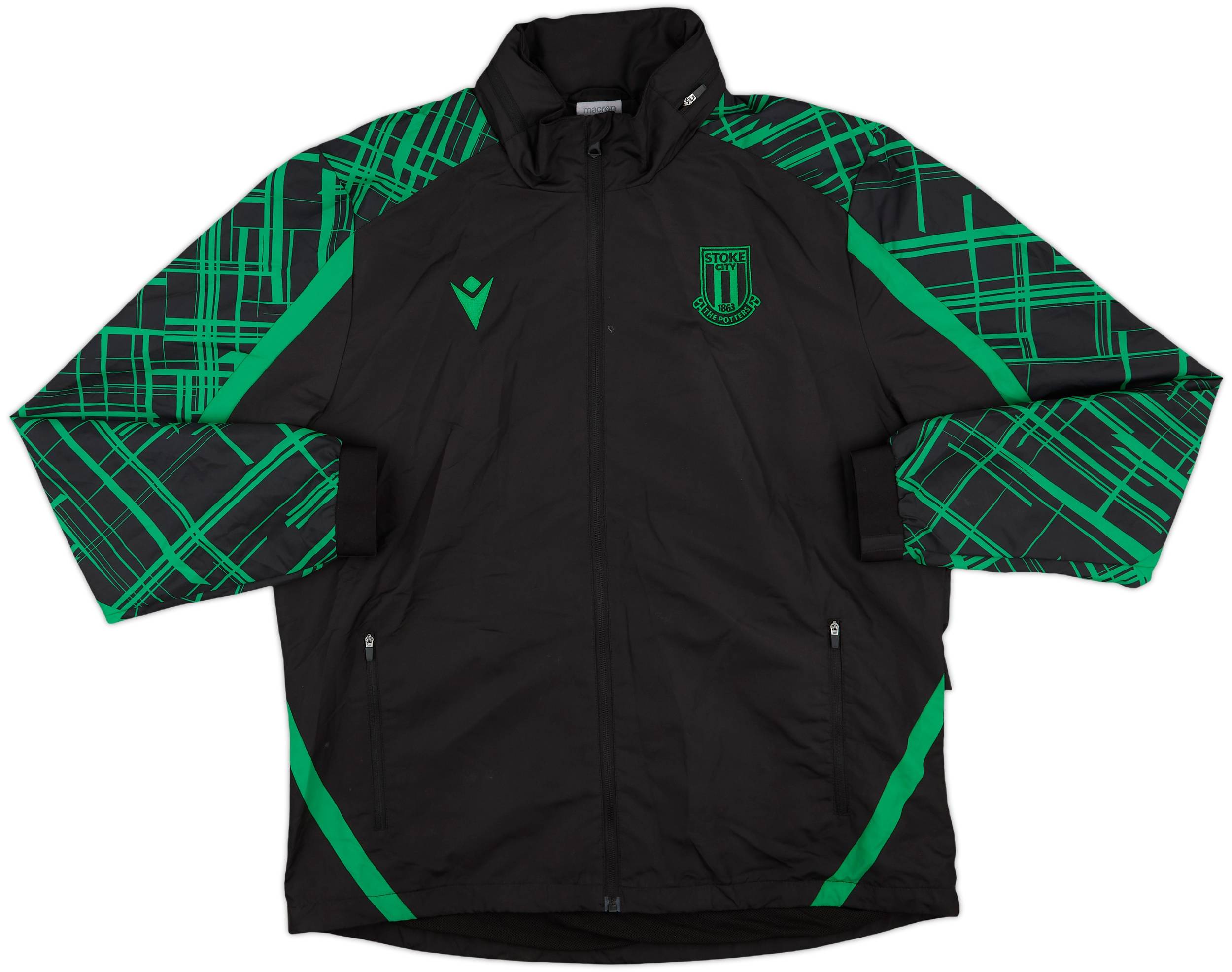 2021-22 Stoke City Macron Hooded Rain Jacket - 8/10 - (XL)