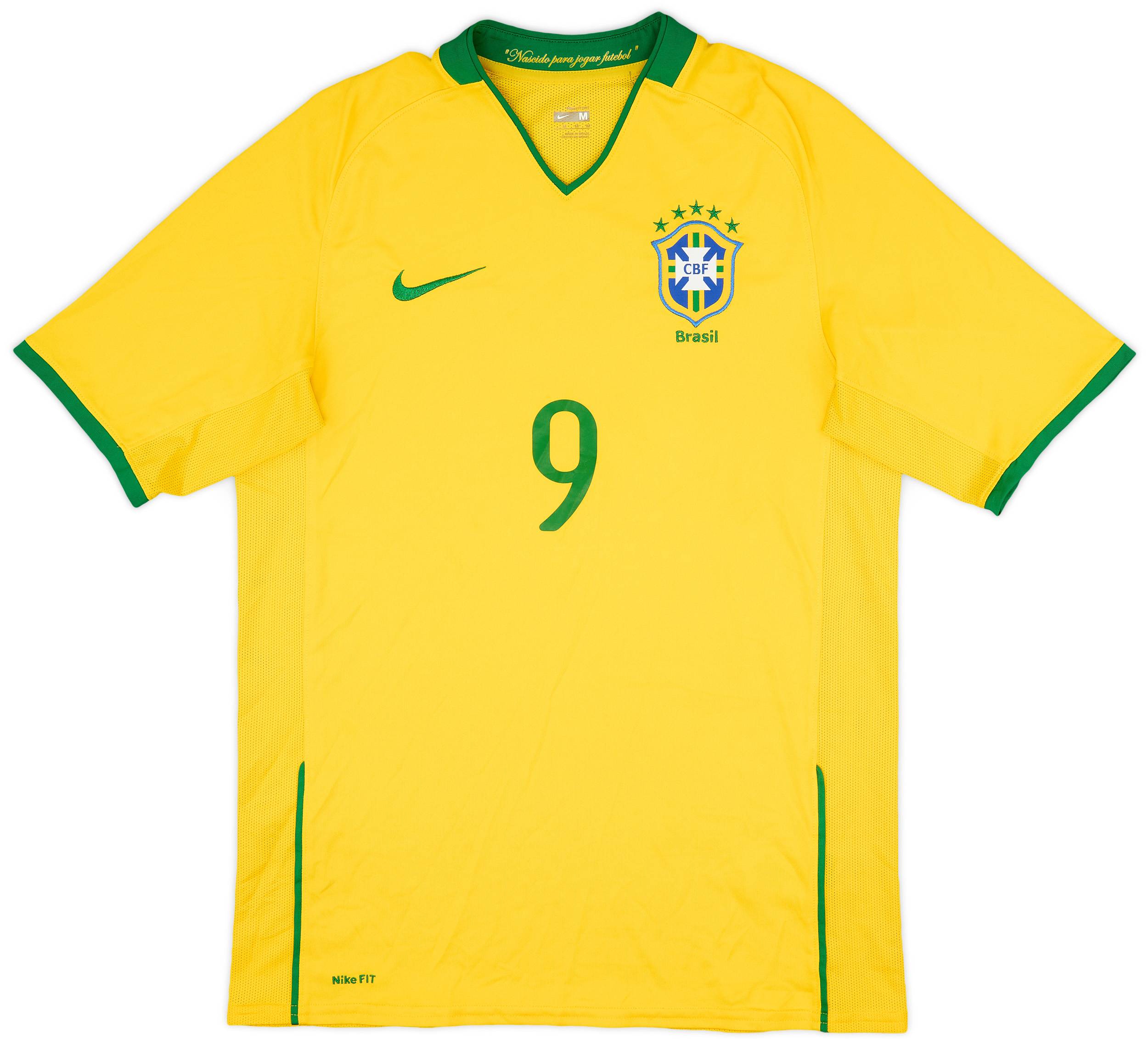 2008-10 Brazil Home Shirt #9 - 5/10 - (M)
