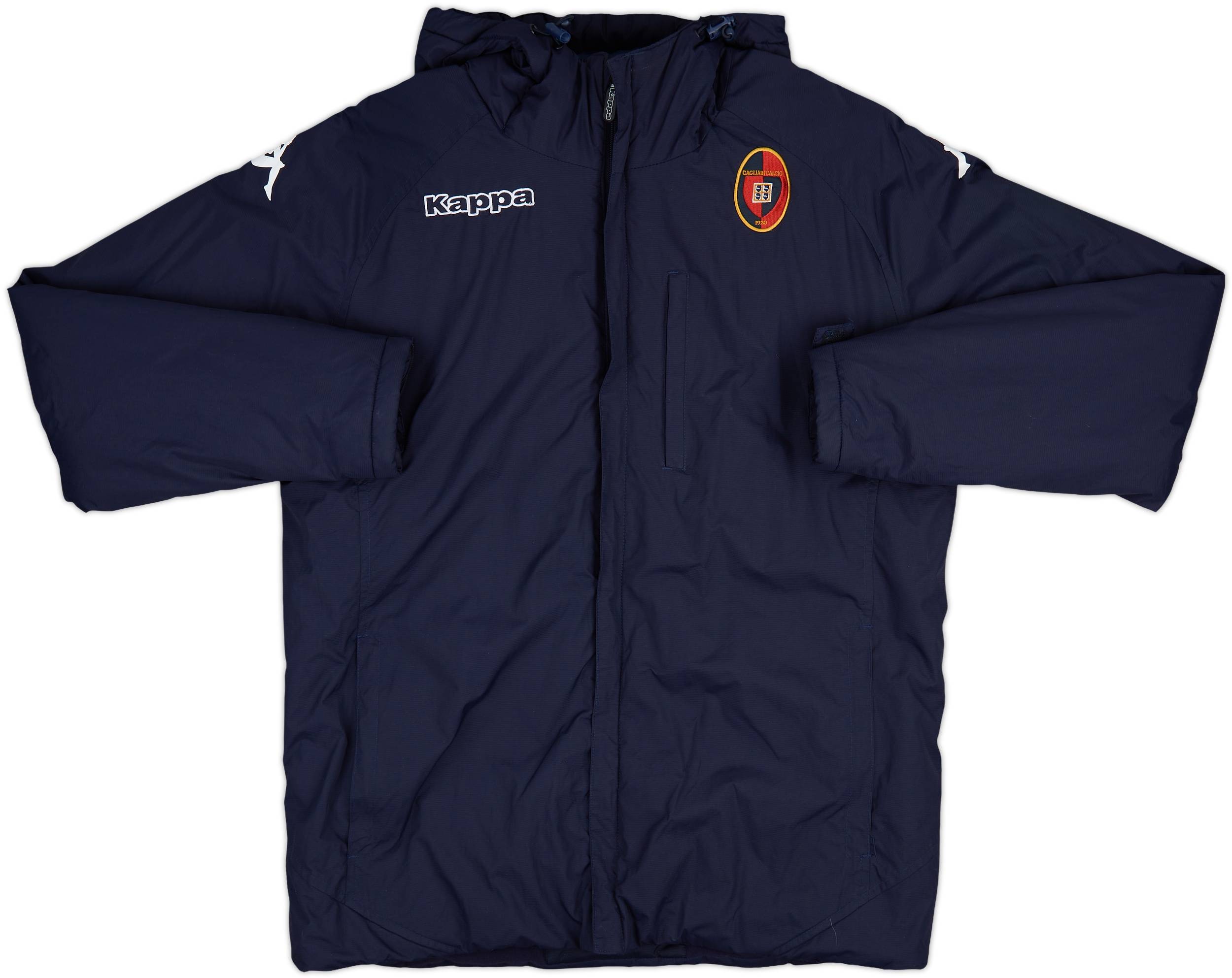 2013-14 Cagliari Kappa Hooded Bench Coat - 7/10 - (M)
