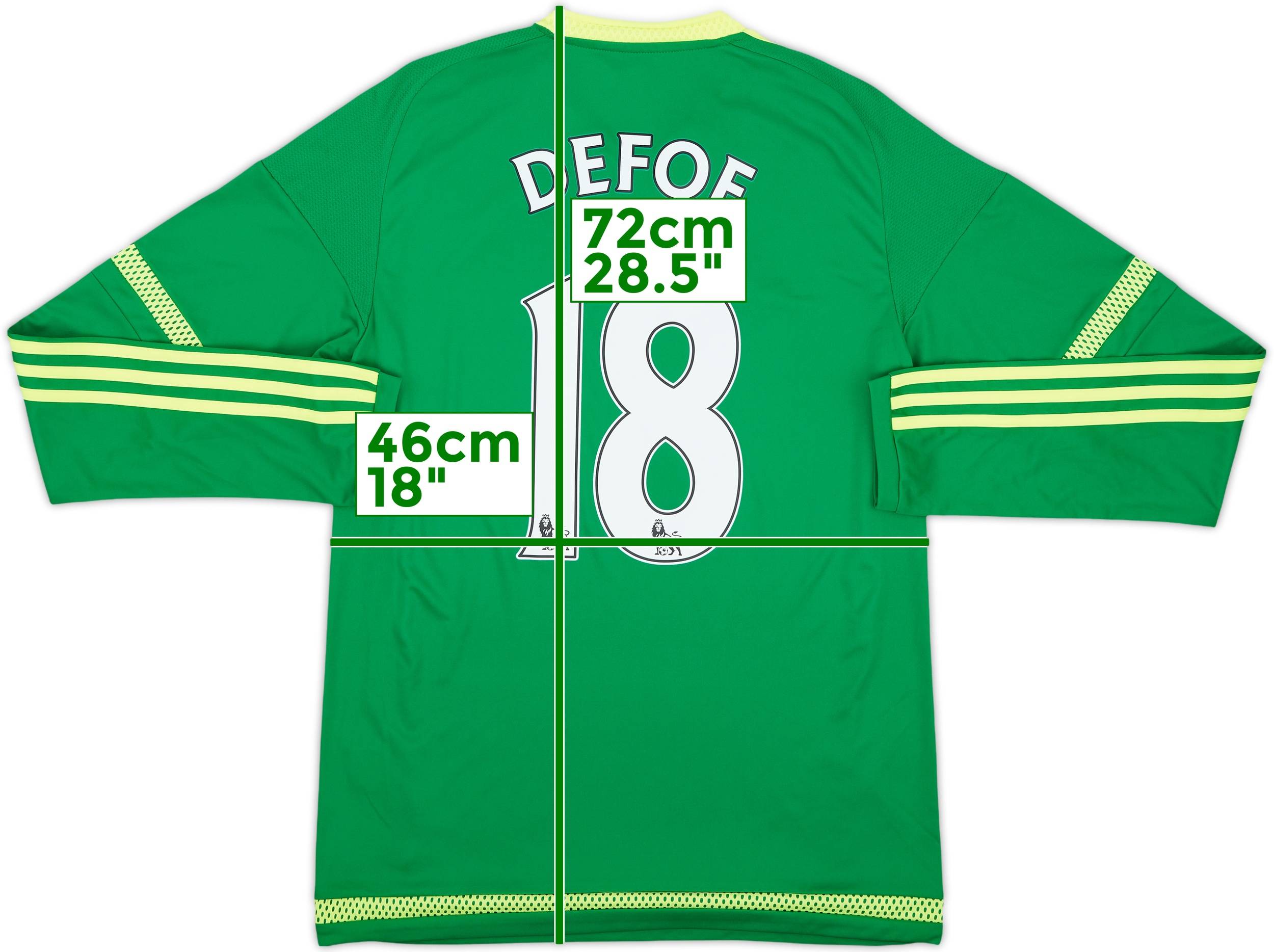 2015-16 Sunderland Away L/S Shirt Defoe #18 (S)