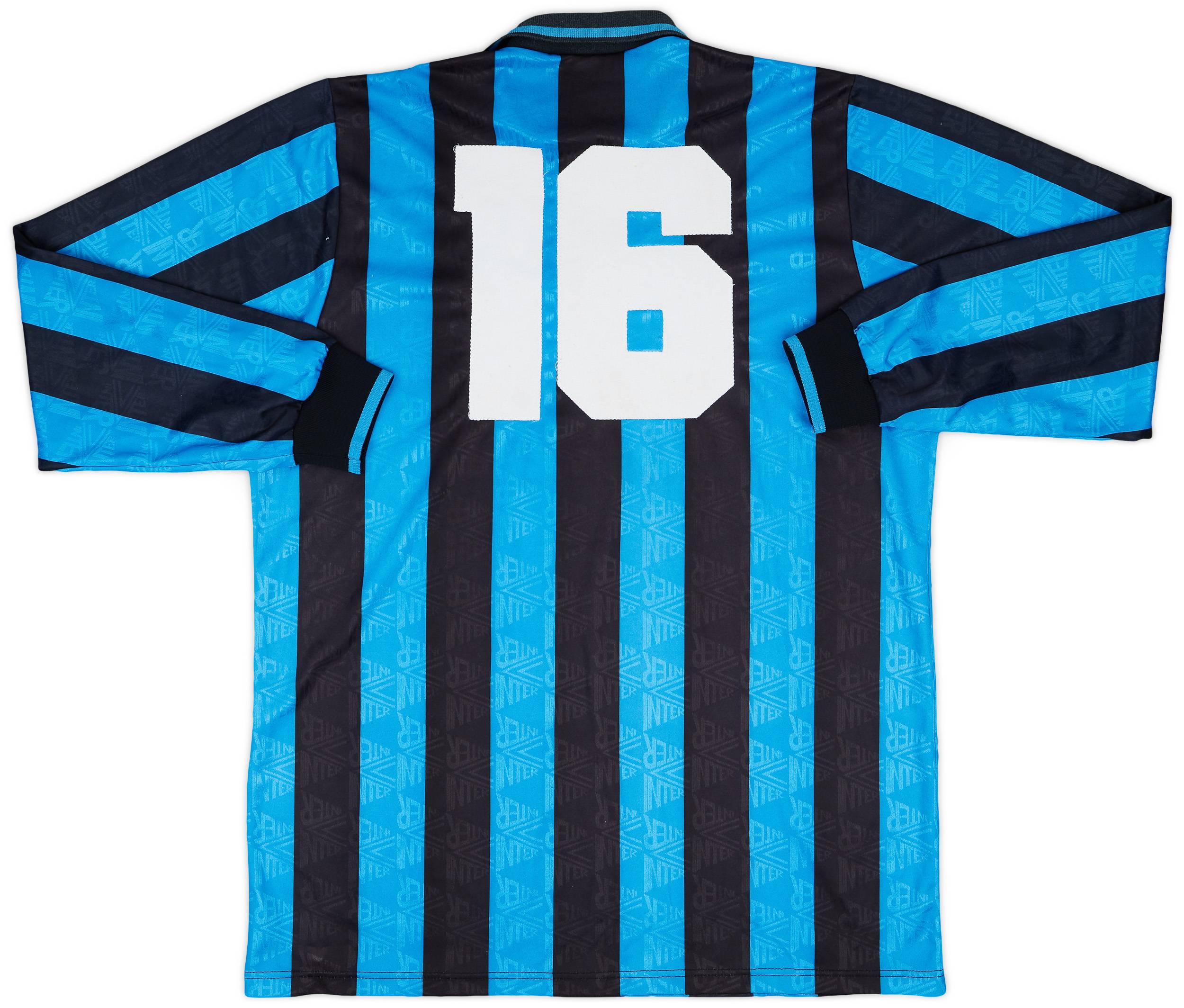 1992-93 Inter Milan Match Issue Home L/S Shirt #16