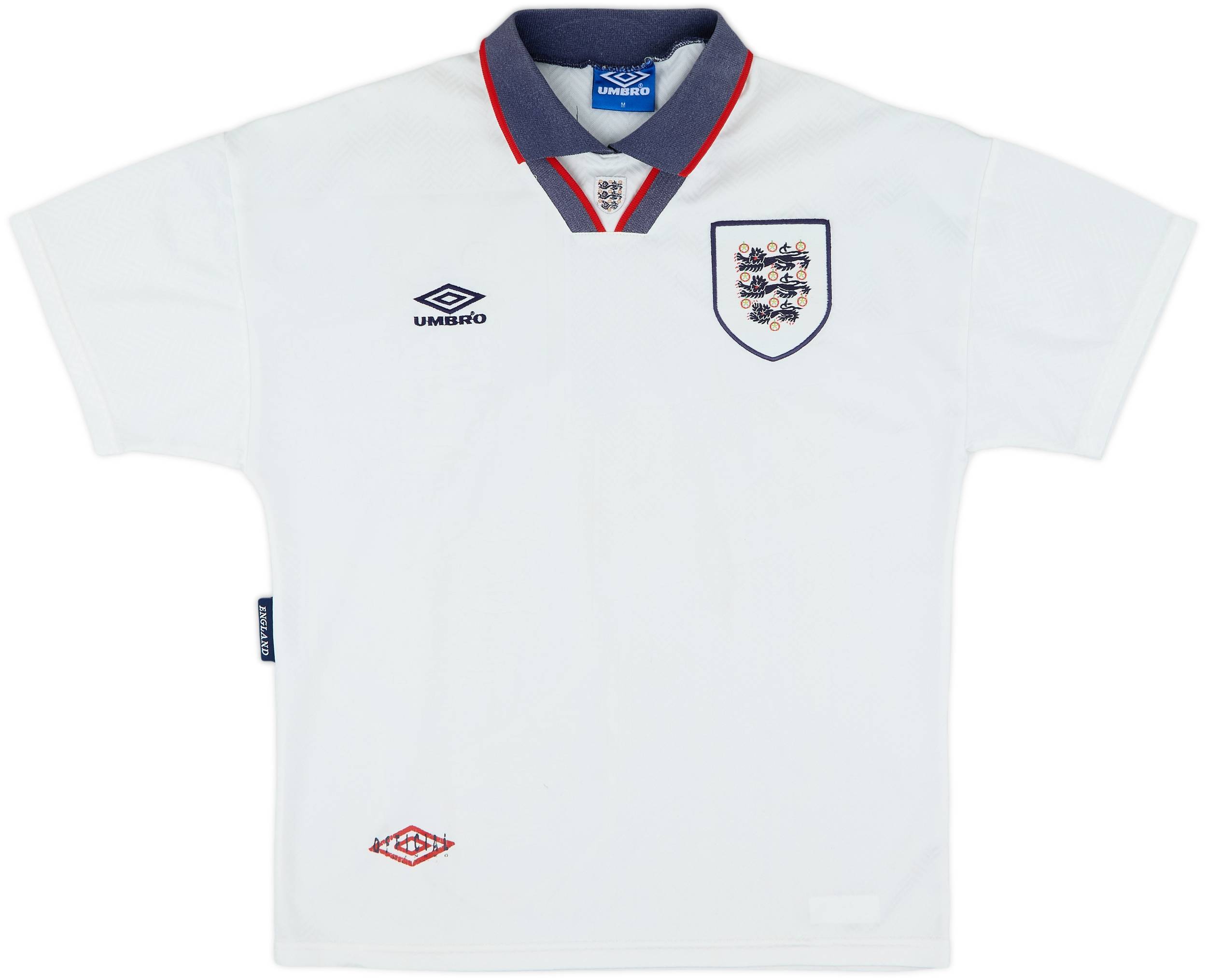 1993-95 England Home Shirt - 8/10 - (M)