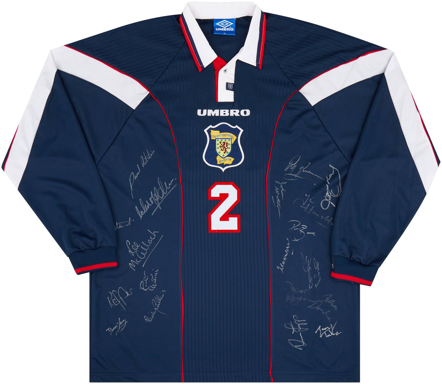 1996-98 Scotland Match Issue Signed Home L/S Shirt #2