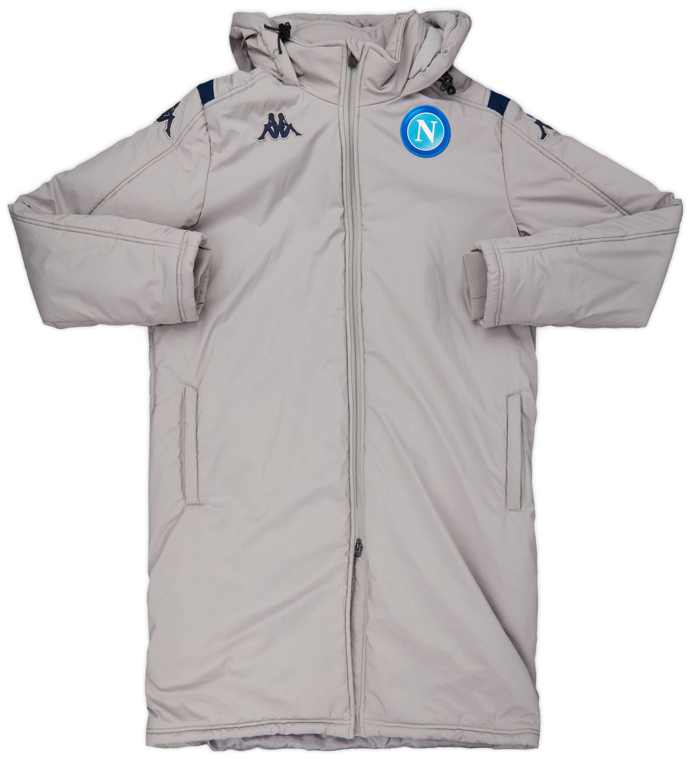 2019-20 Napoli Kappa Hooded Padded Bench Coat - 9/10 - (M)
