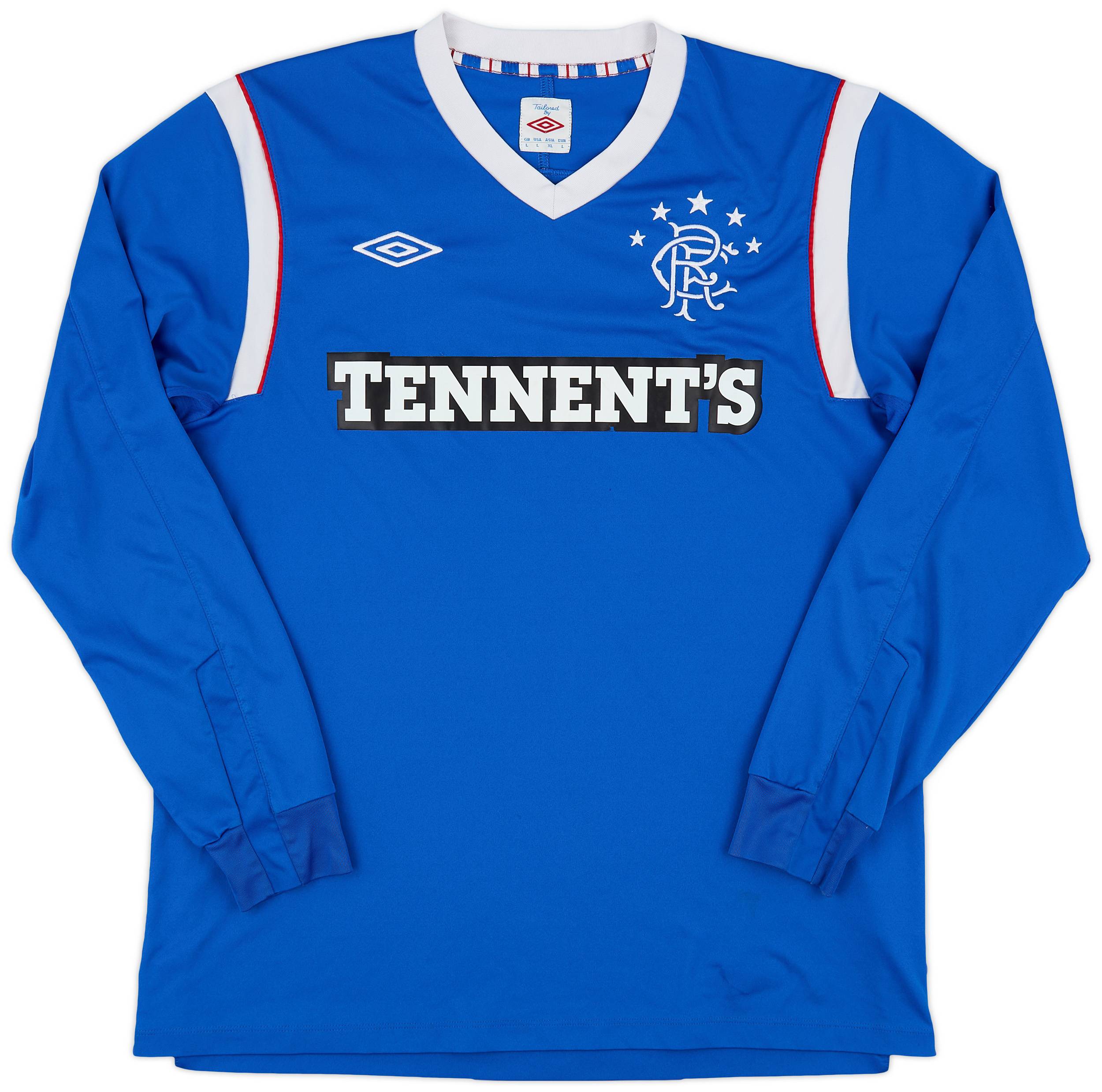 2011-12 Rangers Home L/S Shirt - 7/10 - (L)