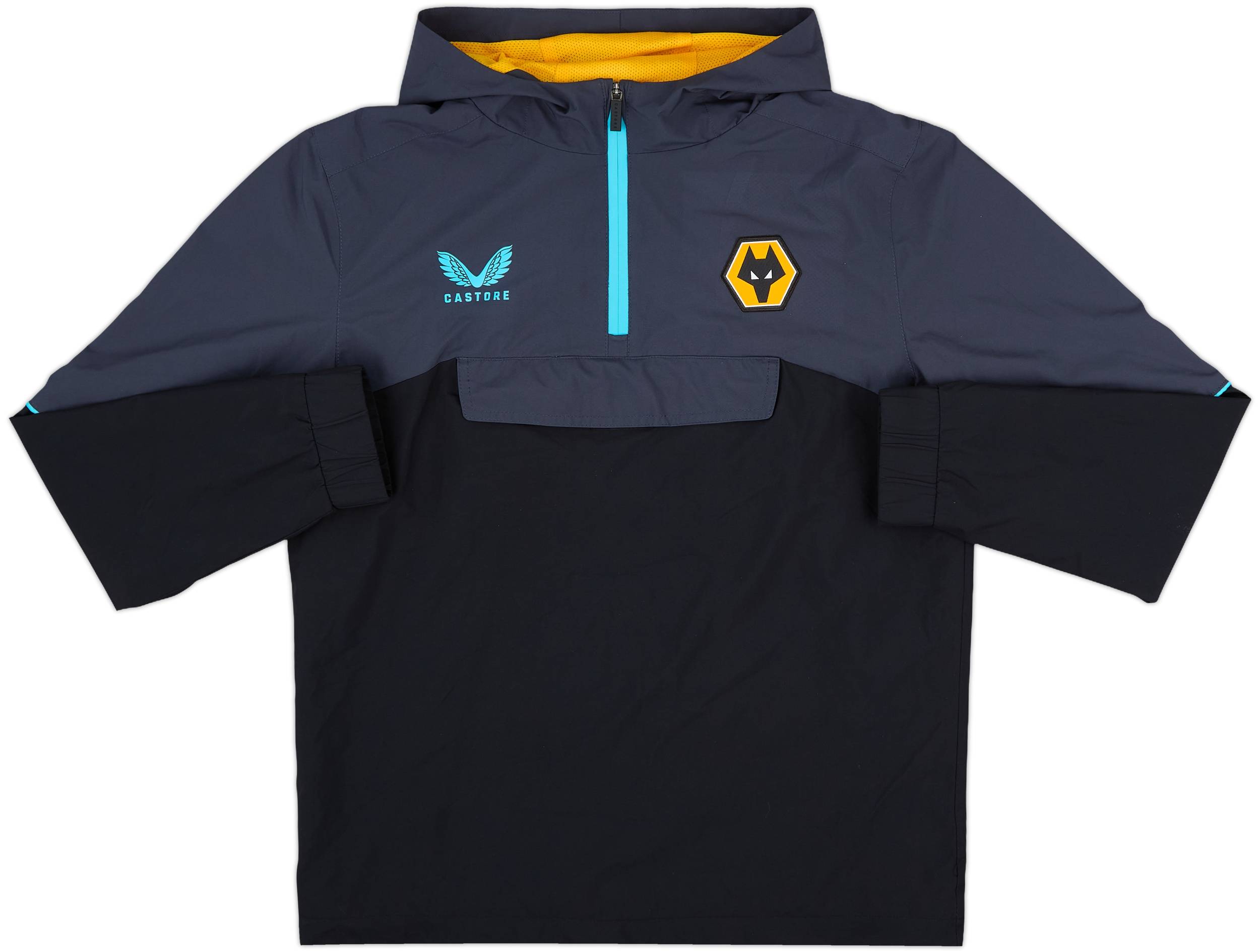 2021-22 Wolves Castore 1/4 Zip Hooded Rain Jacket - 10/10 - (M)