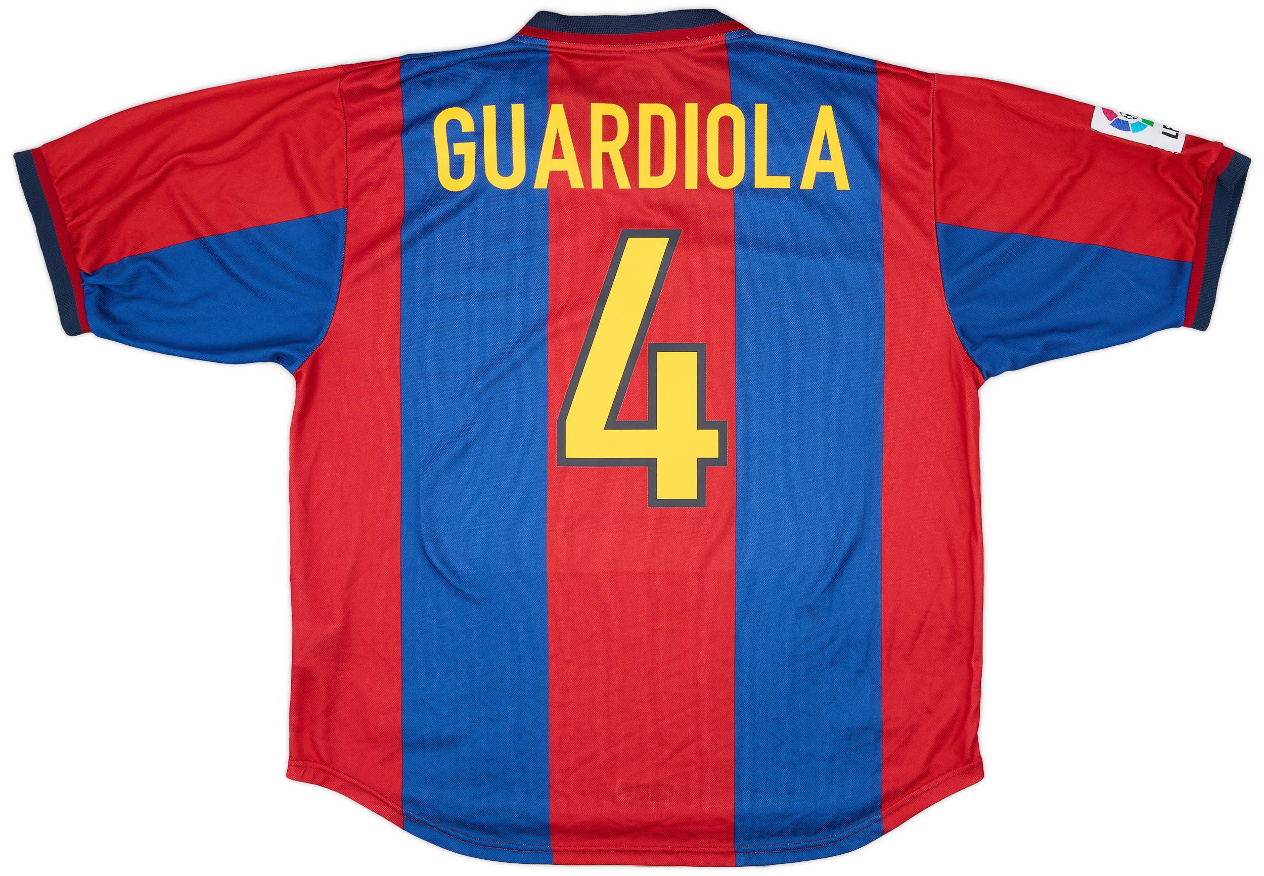 1998-00 Barcelona Home Shirt Guardiola #4 - 9/10 - (XL)