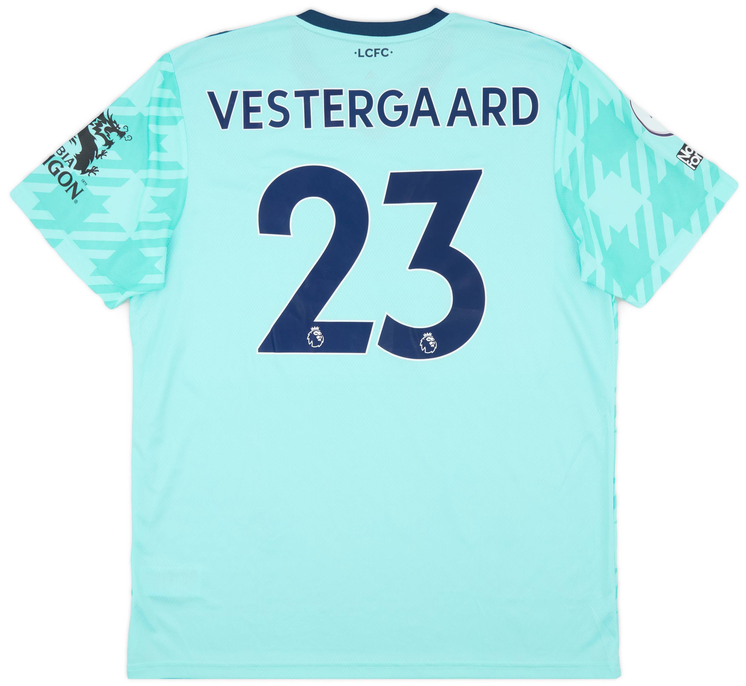2021-22 Leicester Match Issue Away Shirt Vestergaard #23