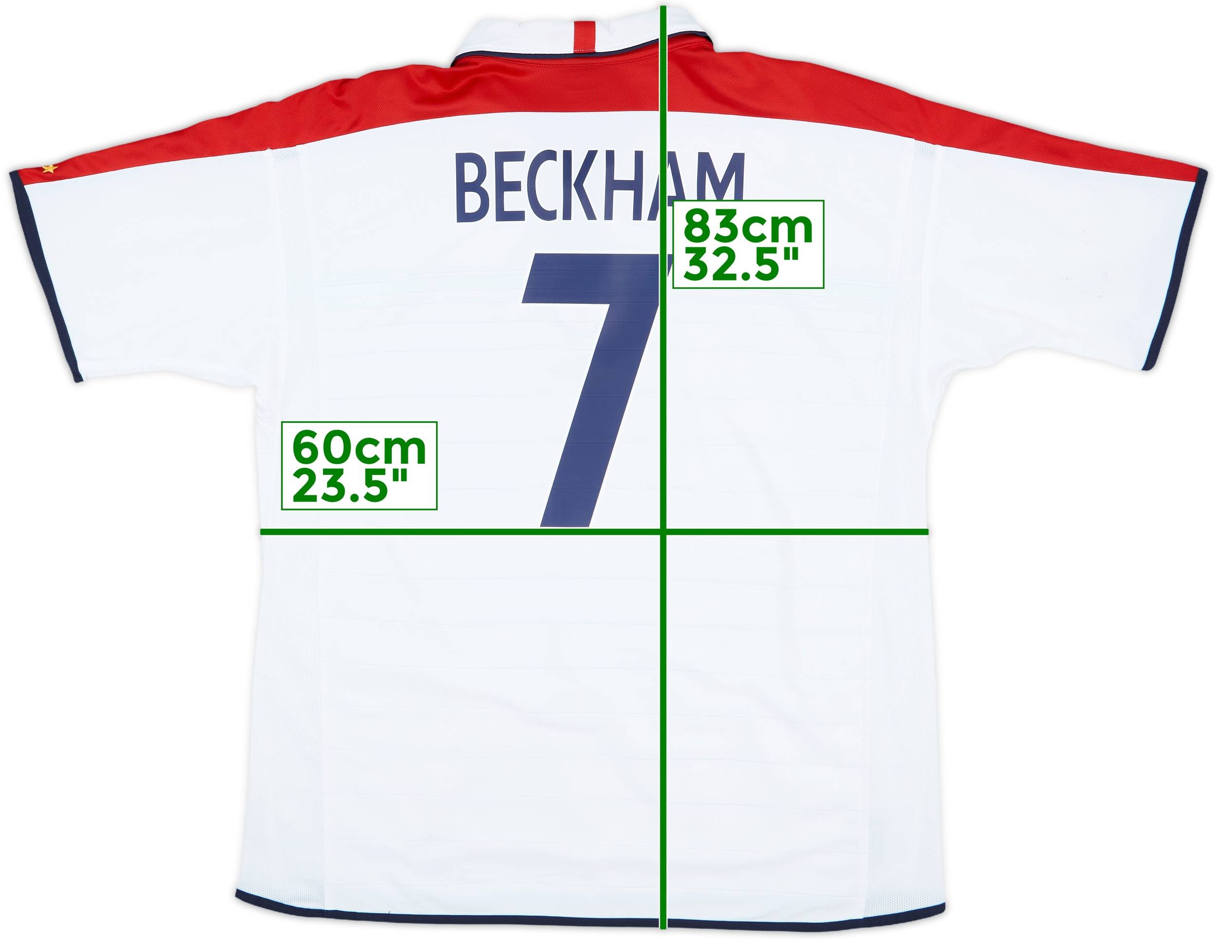 2001-03 England Home Shirt Beckham #7 - 7/10 - (XXL)