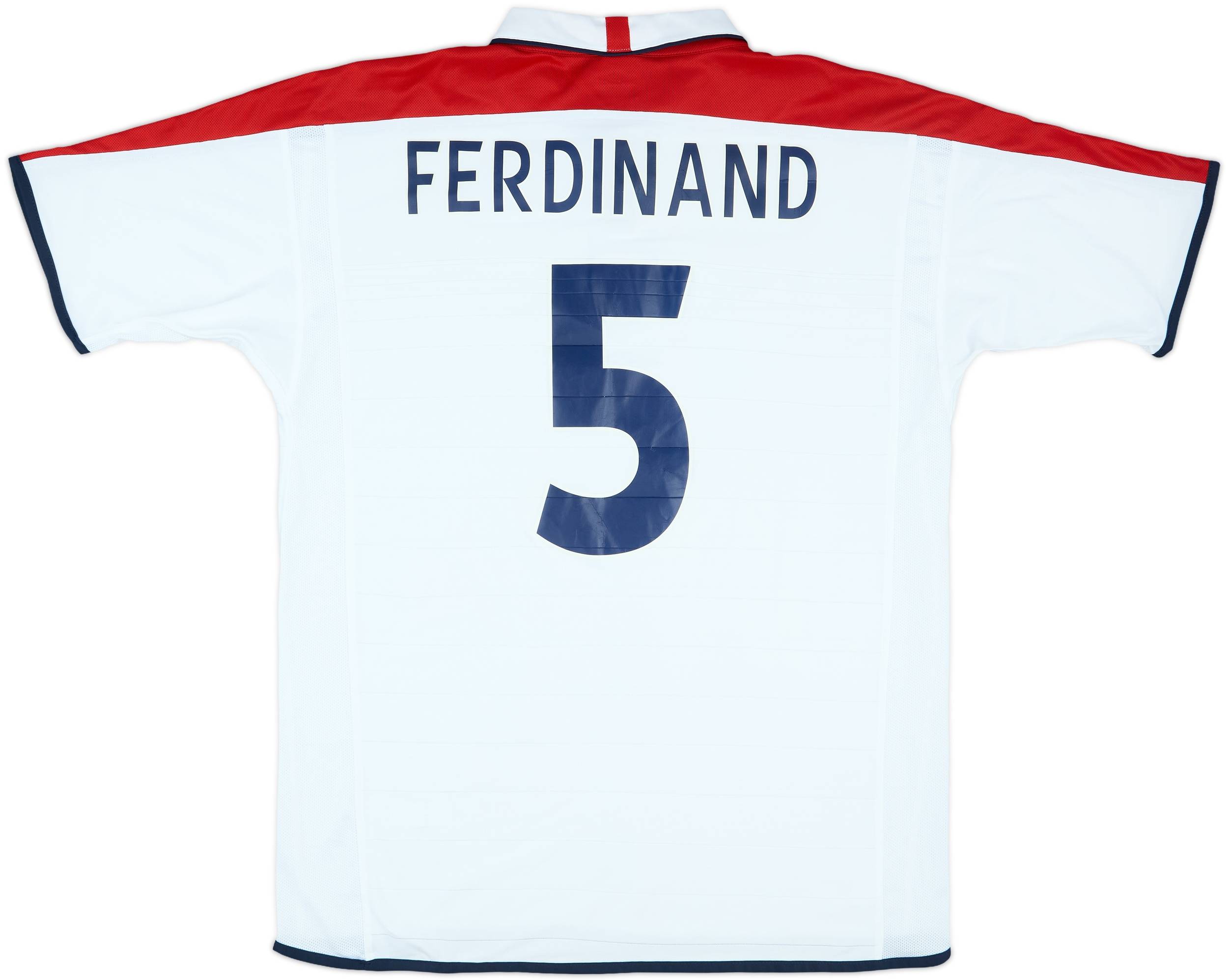 2003 England Match Issue Home Shirt Ferdinand #5 (v Turkey)