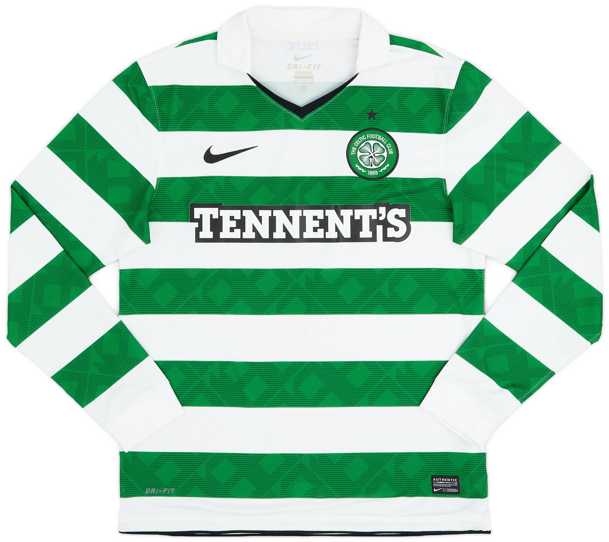 2010-12 Celtic Home L/S Shirt - 7/10 - (M)