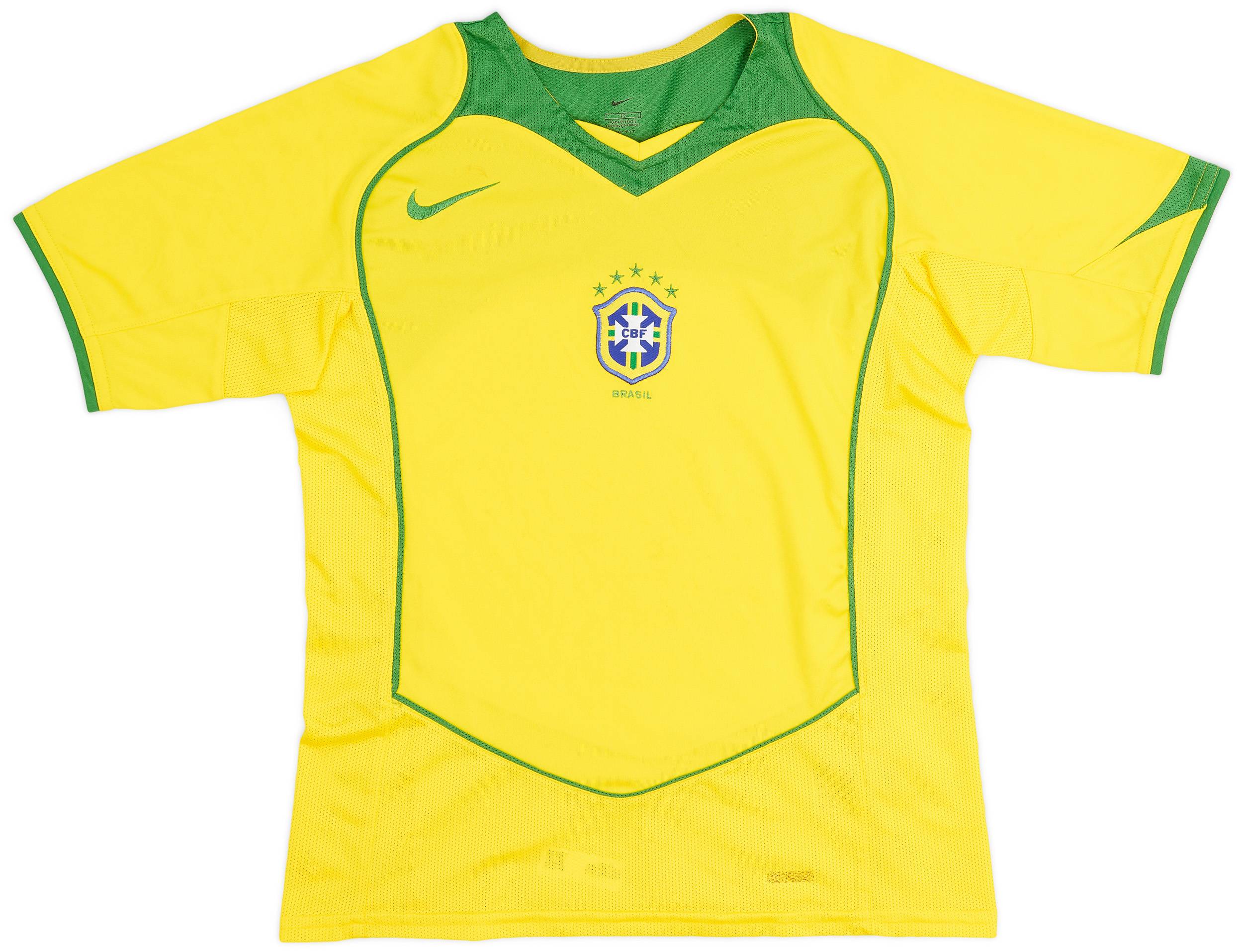 2004-06 Brazil Home Shirt - 6/10 - (L.Boys)