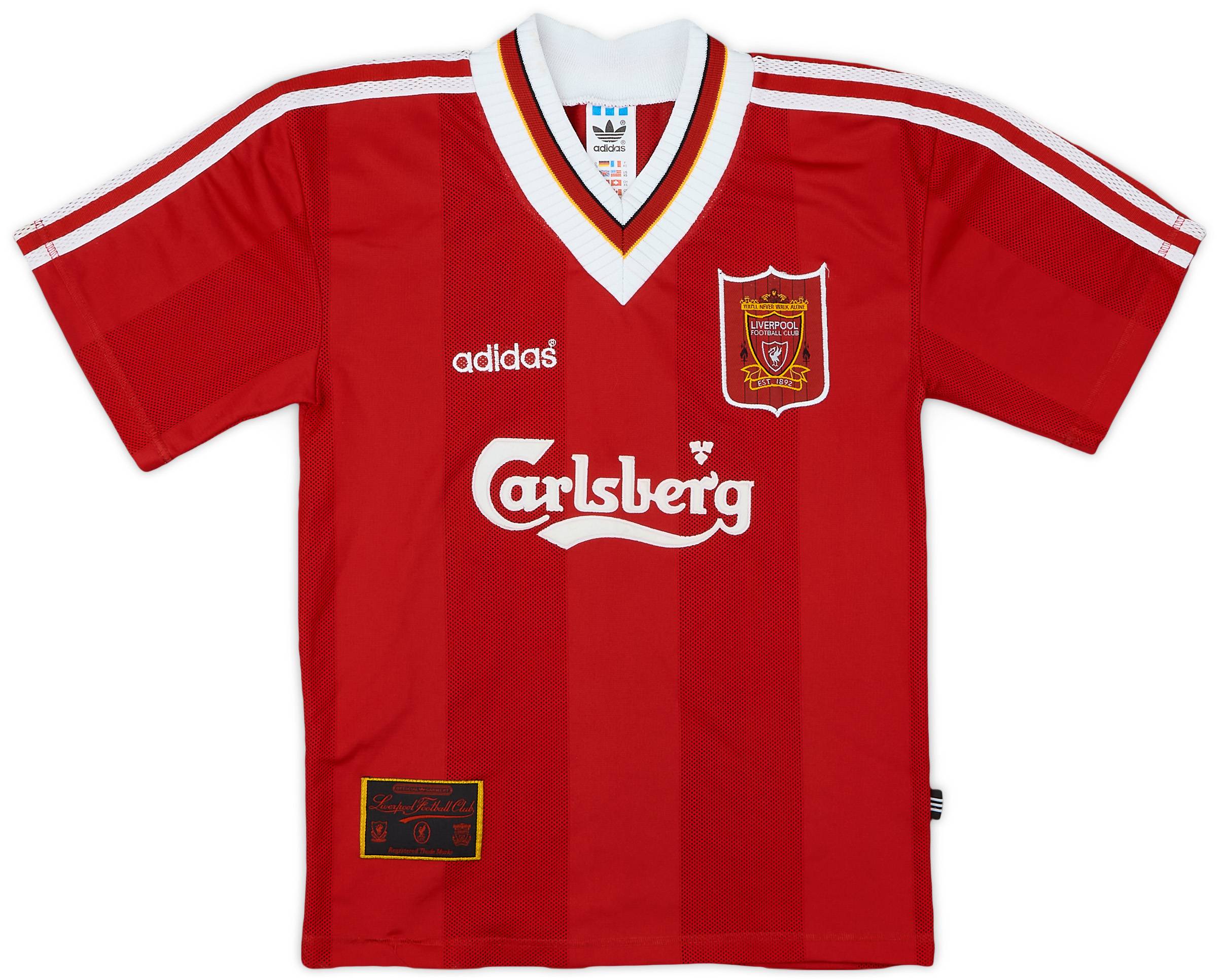 1995-96 Liverpool Home Shirt - 7/10 - (L.Boys)