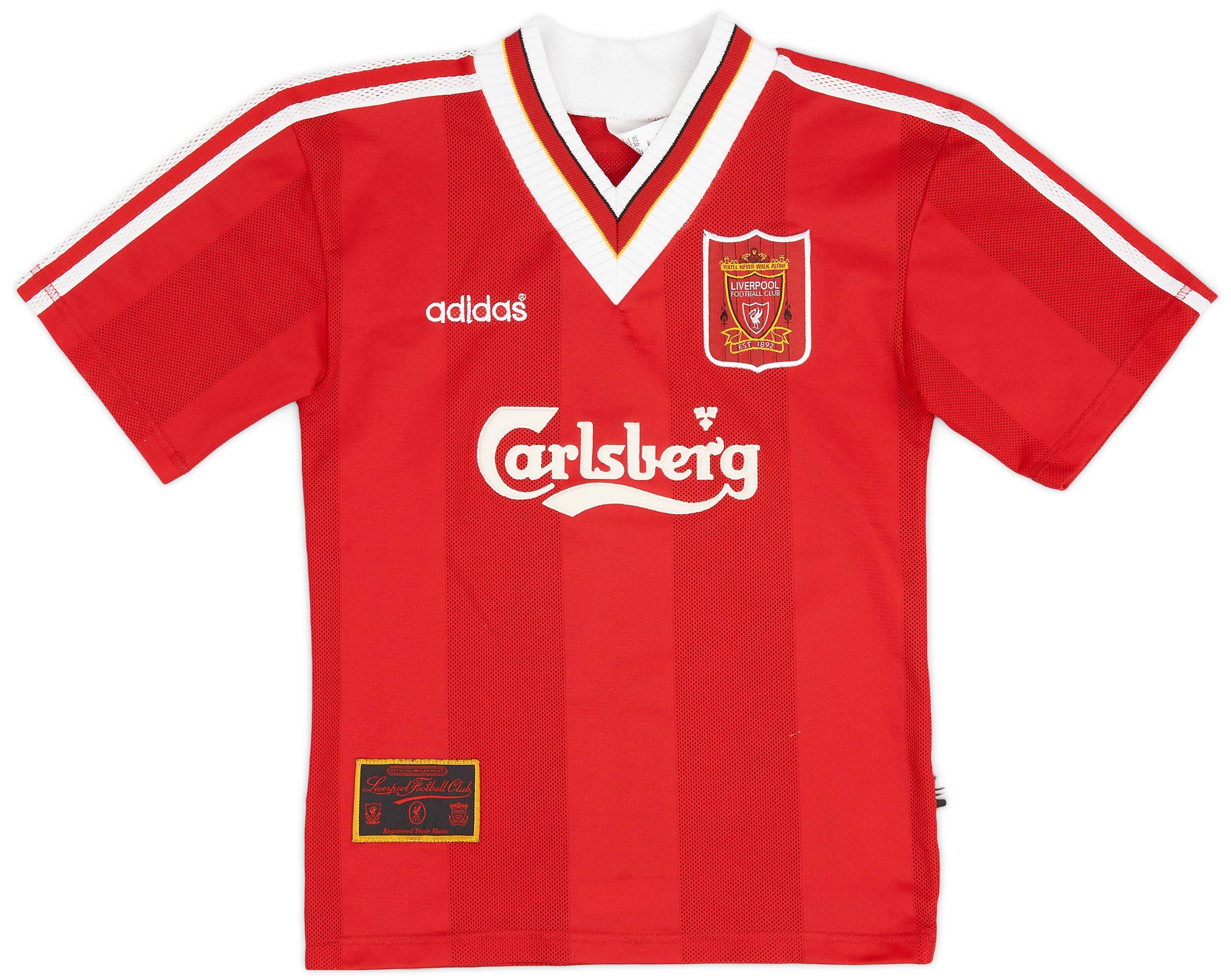 1995-96 Liverpool Home Shirt - 9/10 - (XS.Boys)