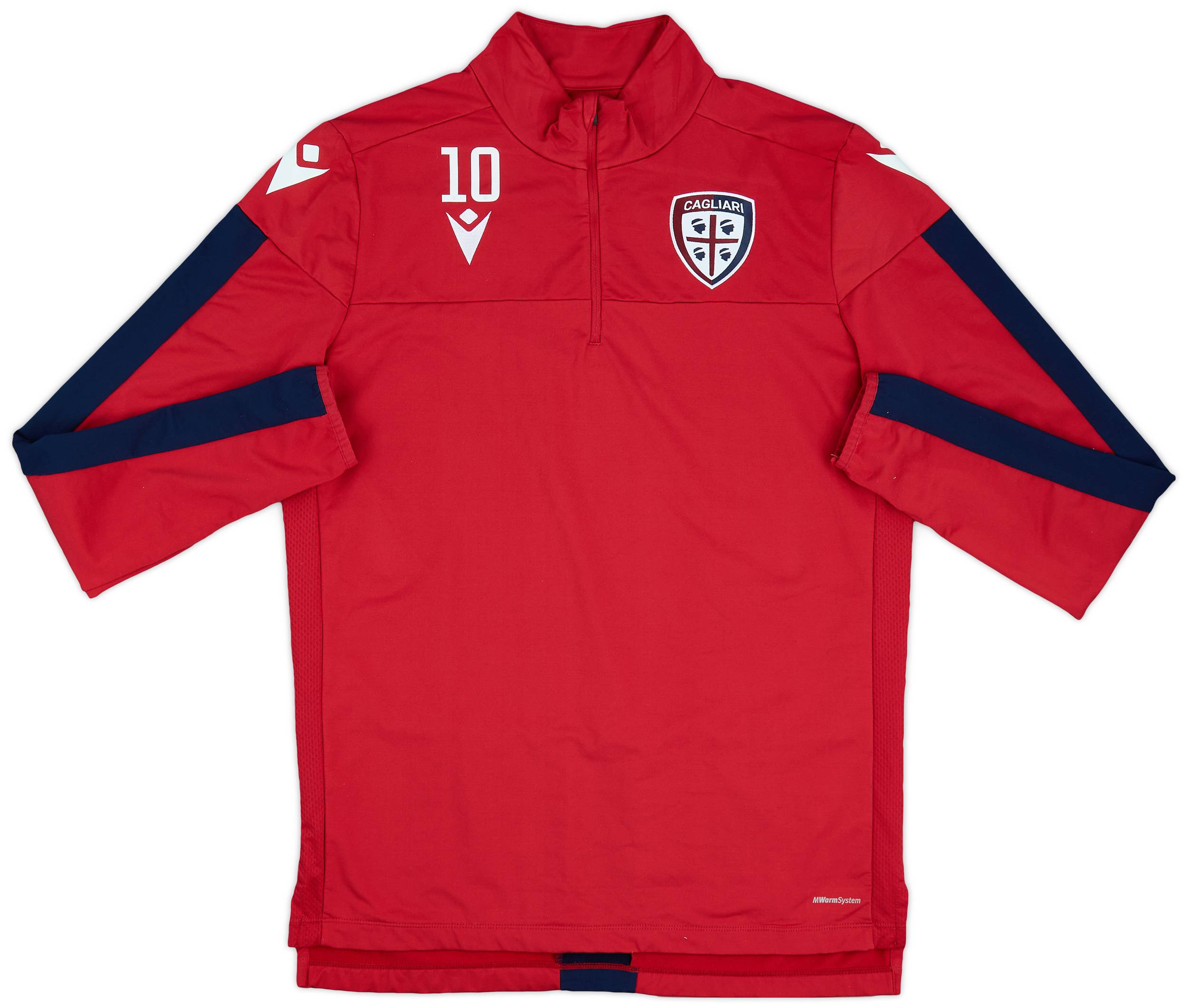 2019-20 Cagliari Macron Player Issue 1/4 Zip Drill Top #10 - 9/10 - (XL)