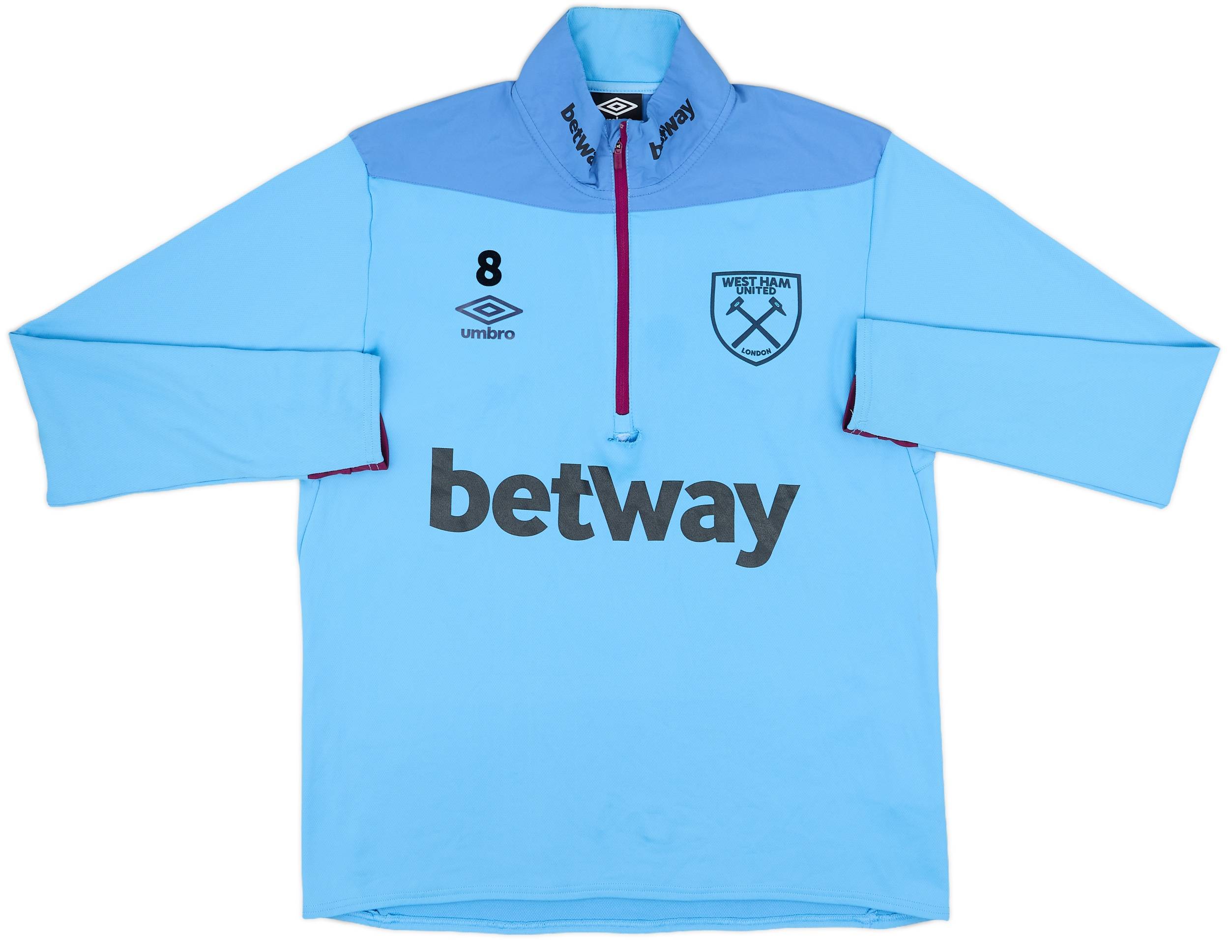 2018-19 West Ham Umbro Player Issue 1/4 Zip Drill Top #8 (Felipe ...