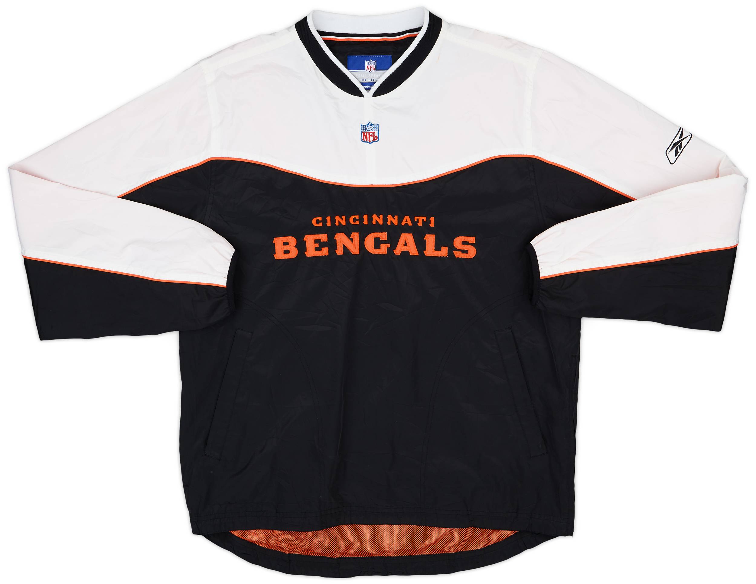 2005-06 Cincinnati Bengals Reebok Pullover Windbreaker Jacket - 8/10 - (M)