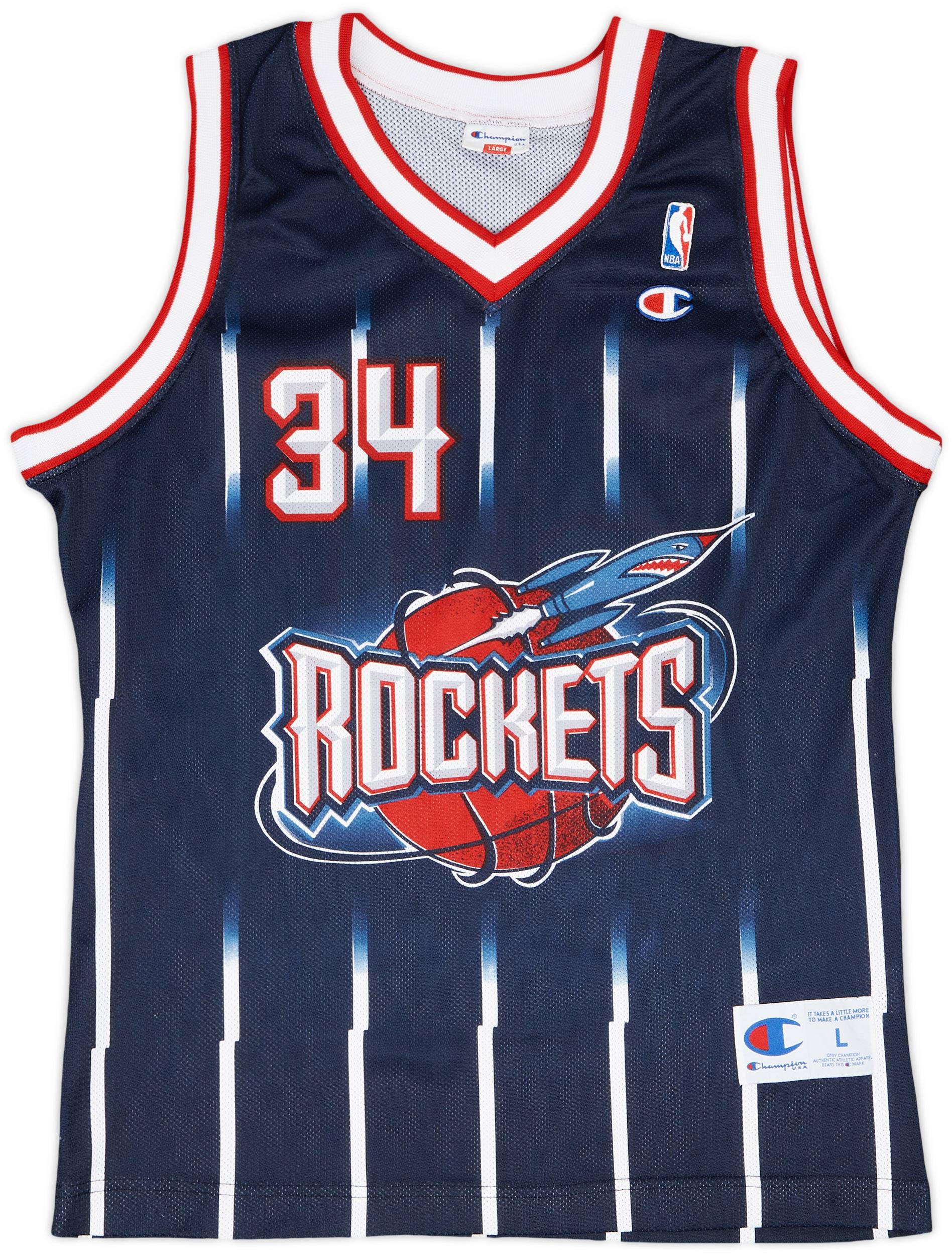1995-01 Houston Rockets Olajuwon #34 Champion Away Jersey - 9/10 - (L)