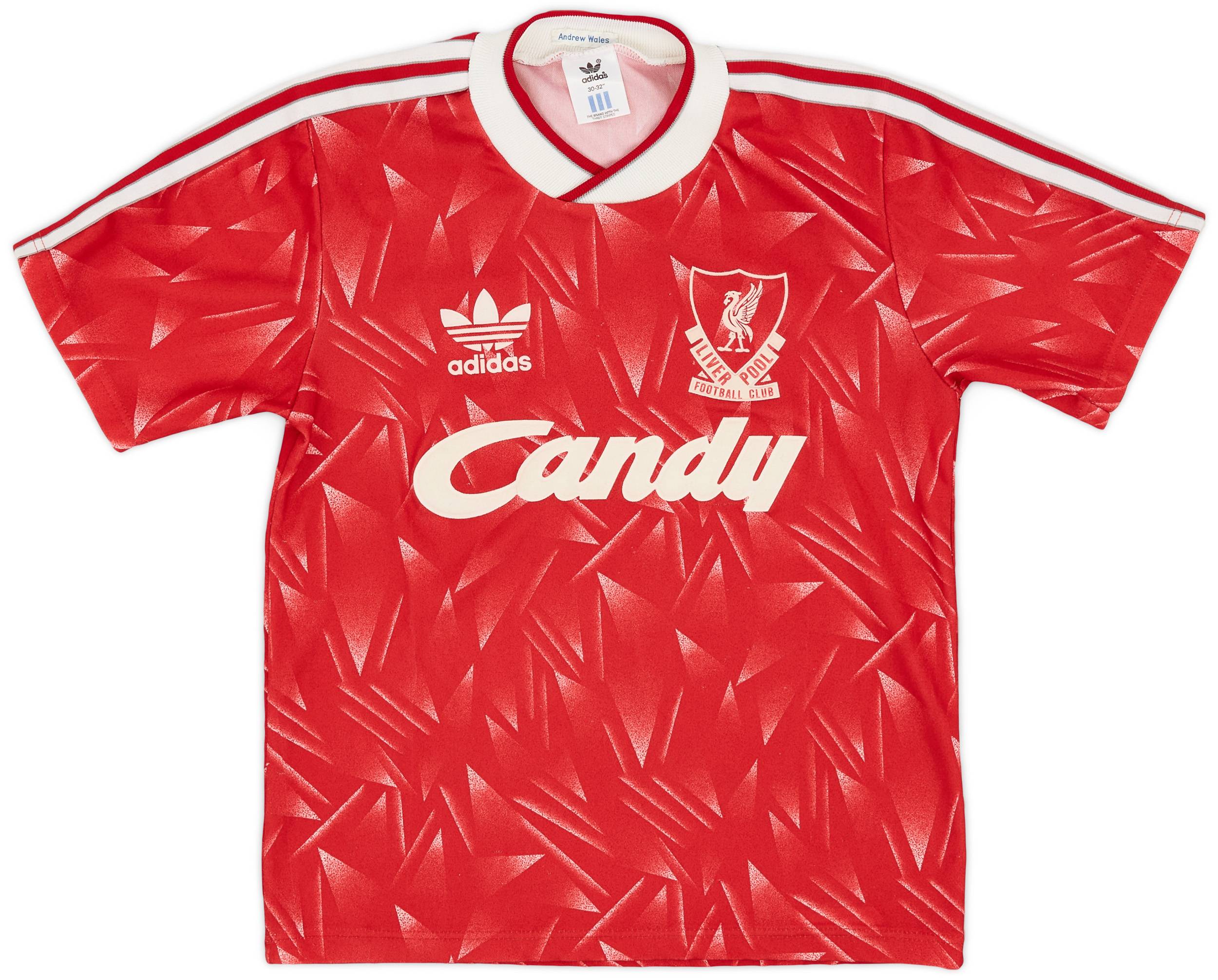 1989-91 Liverpool Home Shirt - 9/10 - (M.Boys)