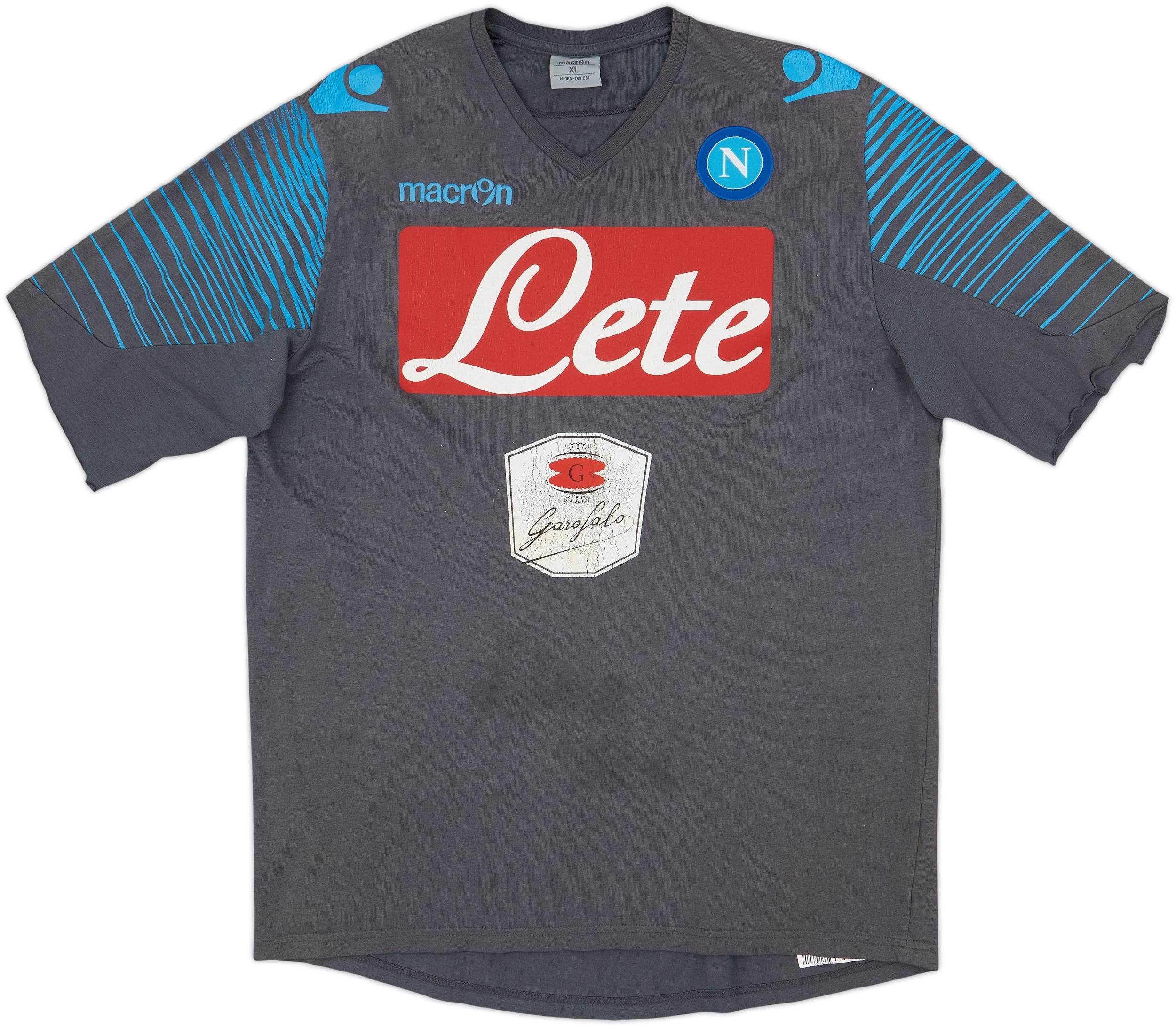 2014-15 Napoli Macron Cotton Tee - 5/10 - (XL)