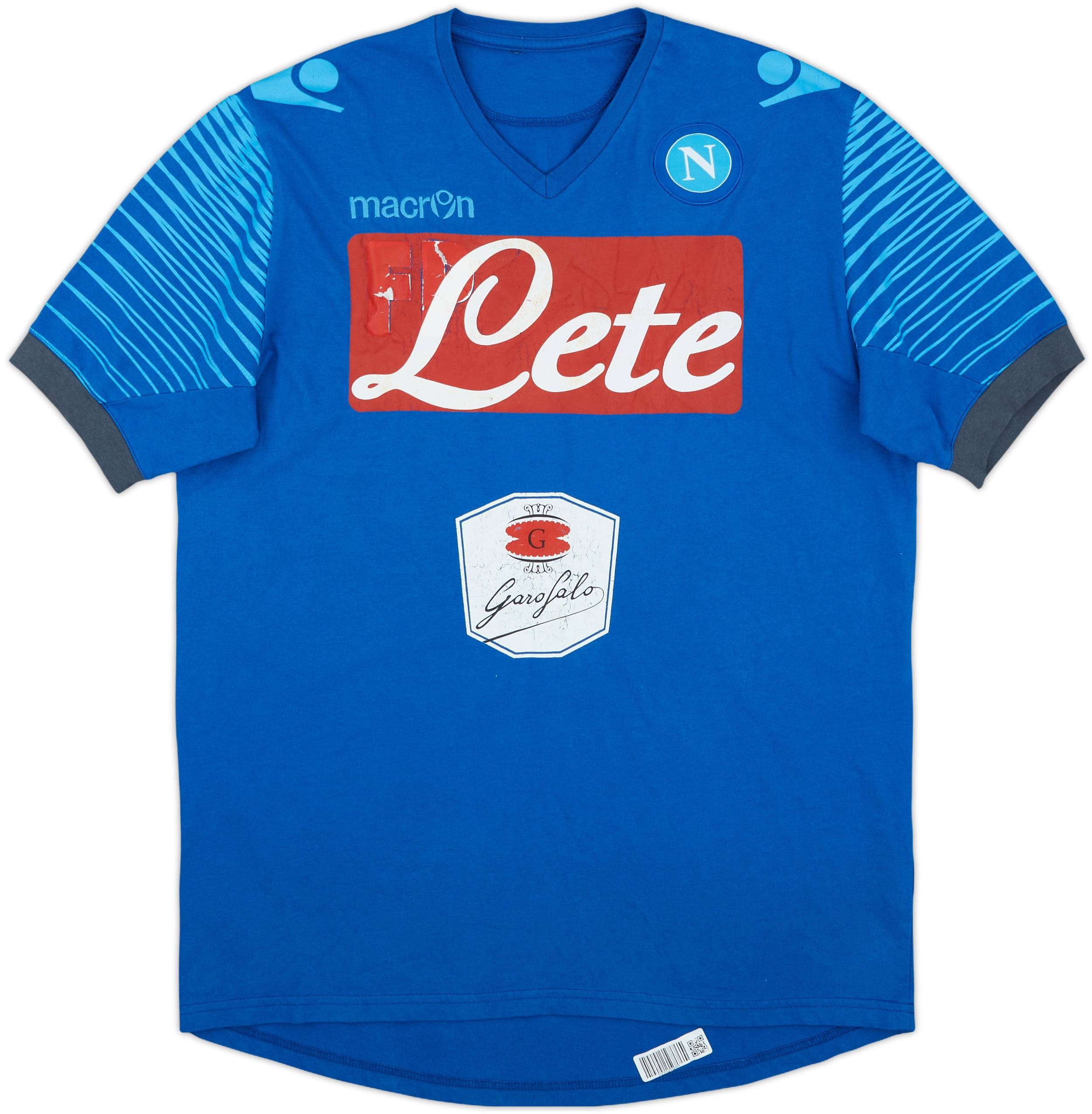 2014-15 Napoli Macron Staff Issue Cotton Tee FP - 4/10 - (M)