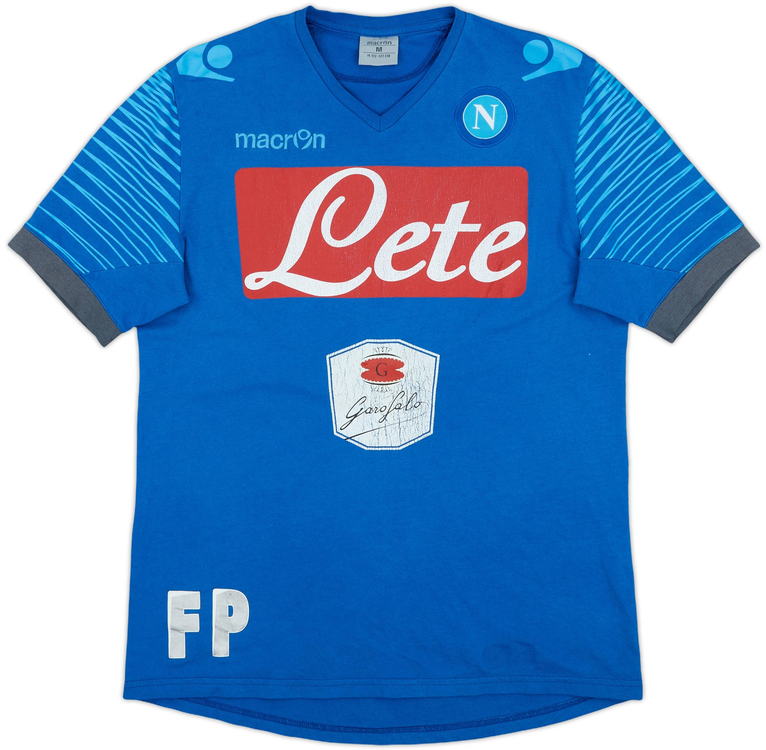 2014-15 Napoli Macron Staff Issue Cotton Tee FP - 4/10 - (M)