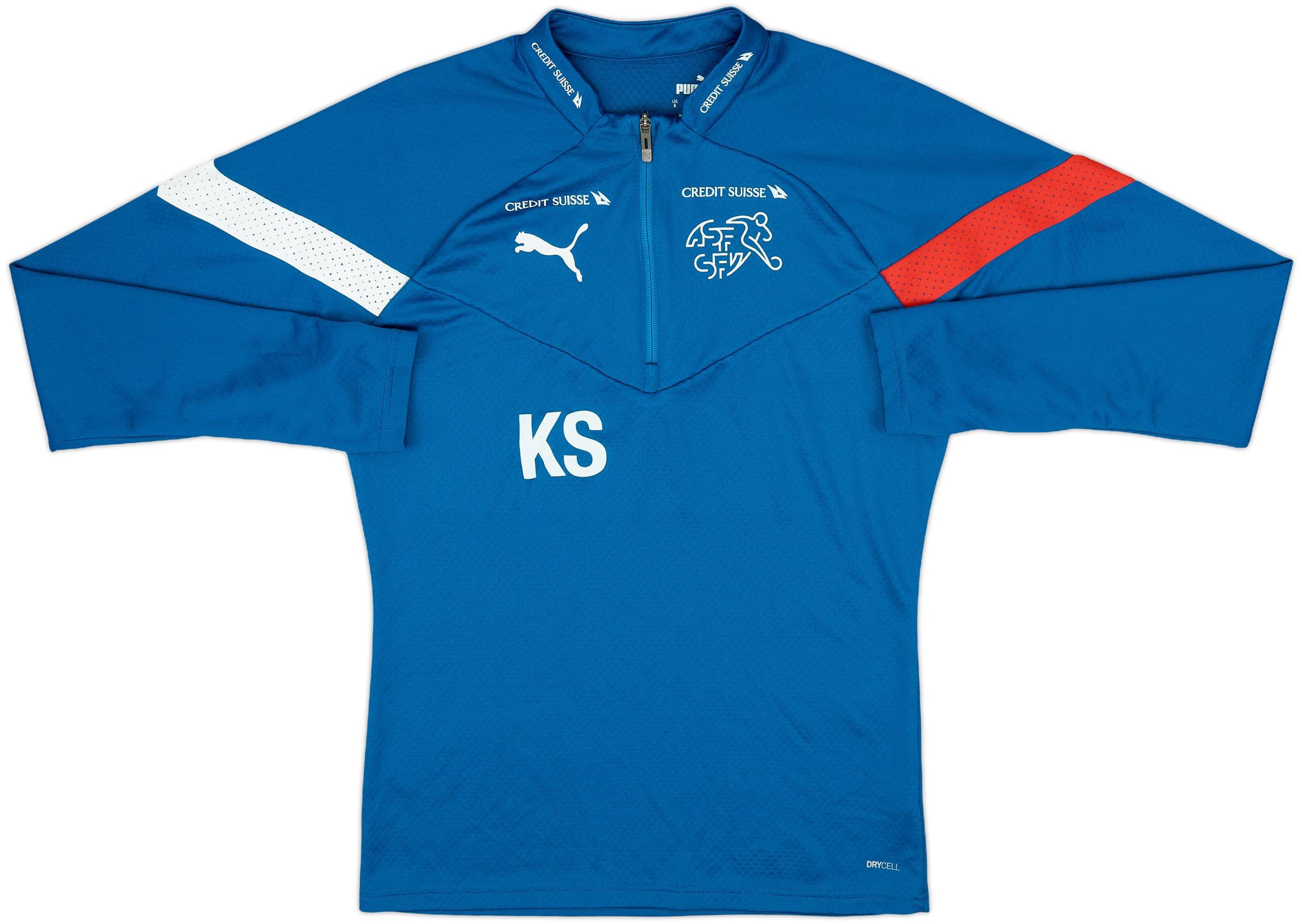 2022-24 Switzerland Puma Staff Issue 1/4 Zip Drill Top KS - 8/10 - (S)