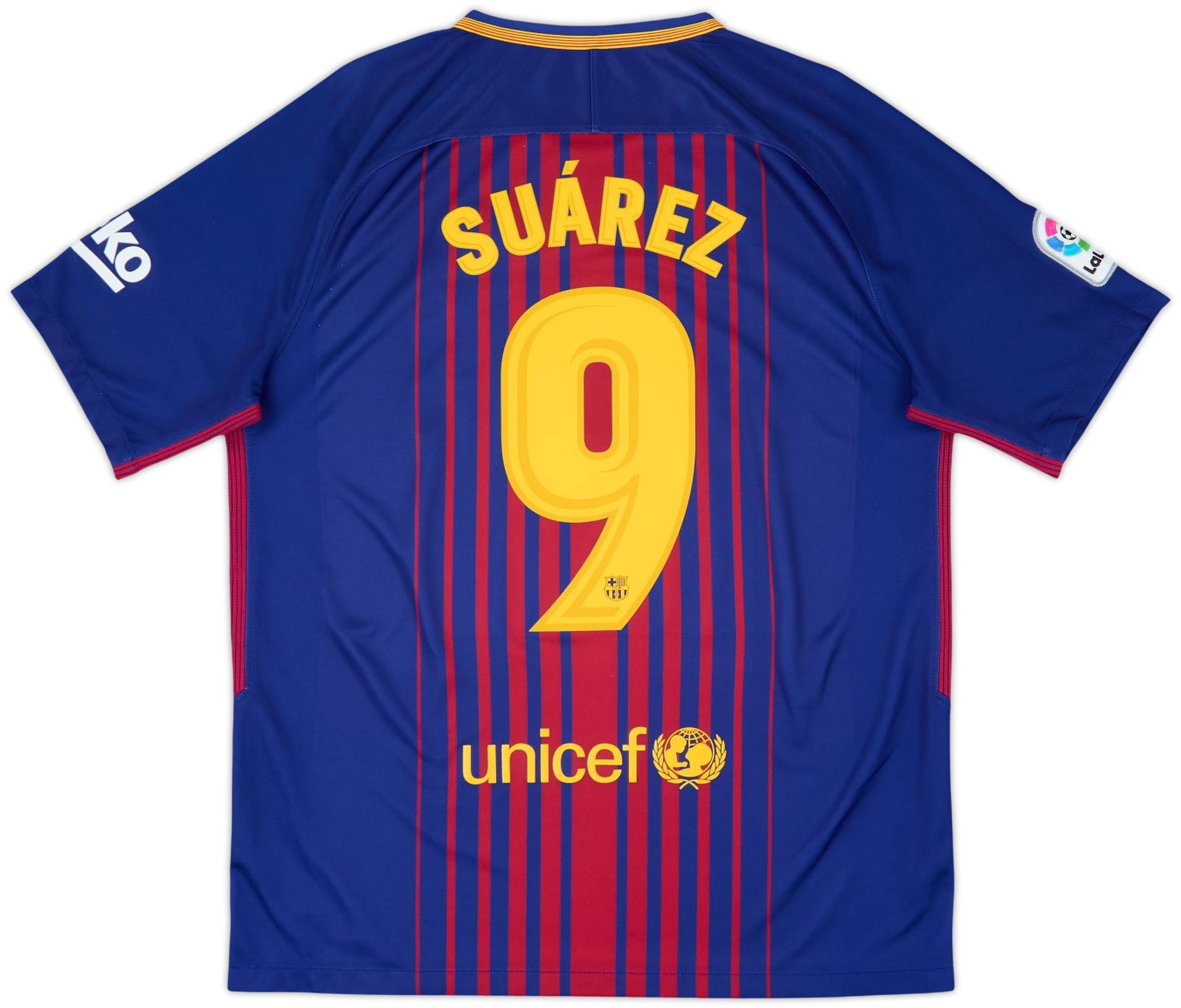 2017-18 Barcelona Home Shirt Suarez #9 - 9/10 - (L)
