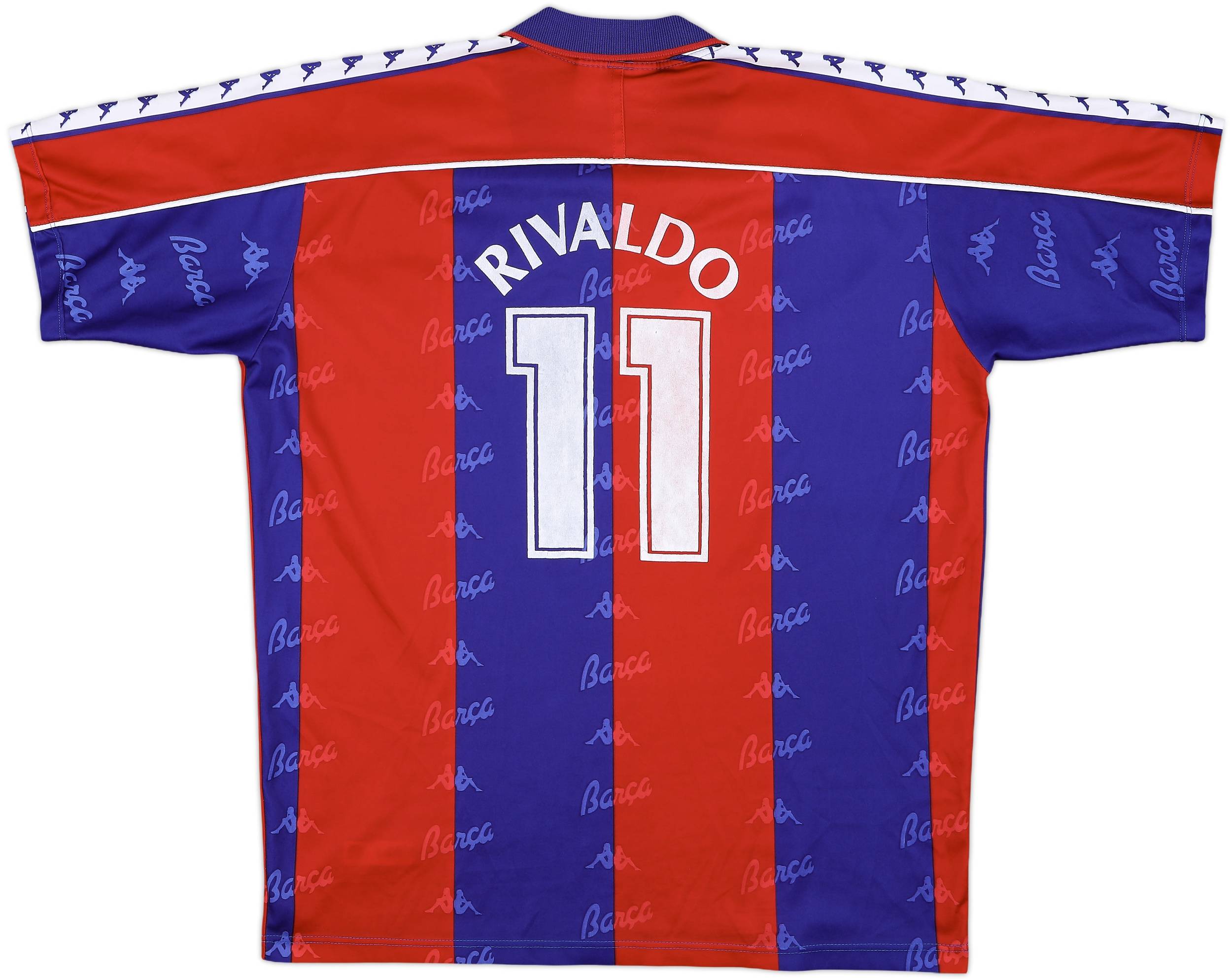 1992-95 Barcelona Home Shirt Rivaldo #11 - 7/10 - (XL)