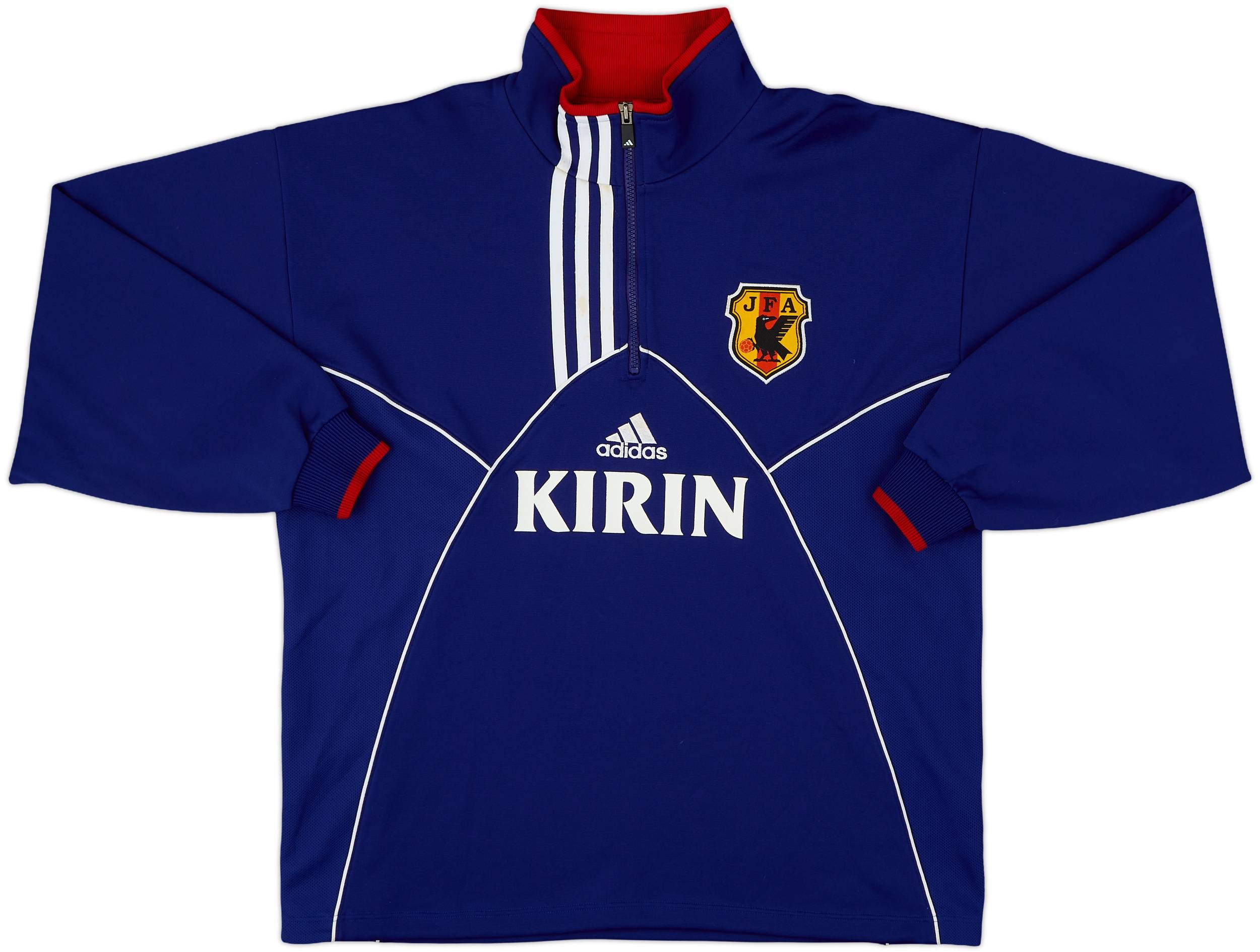 2000-01 Japan Player Issue adidas 1/4 Zip Drill Top - 9/10 - (L)