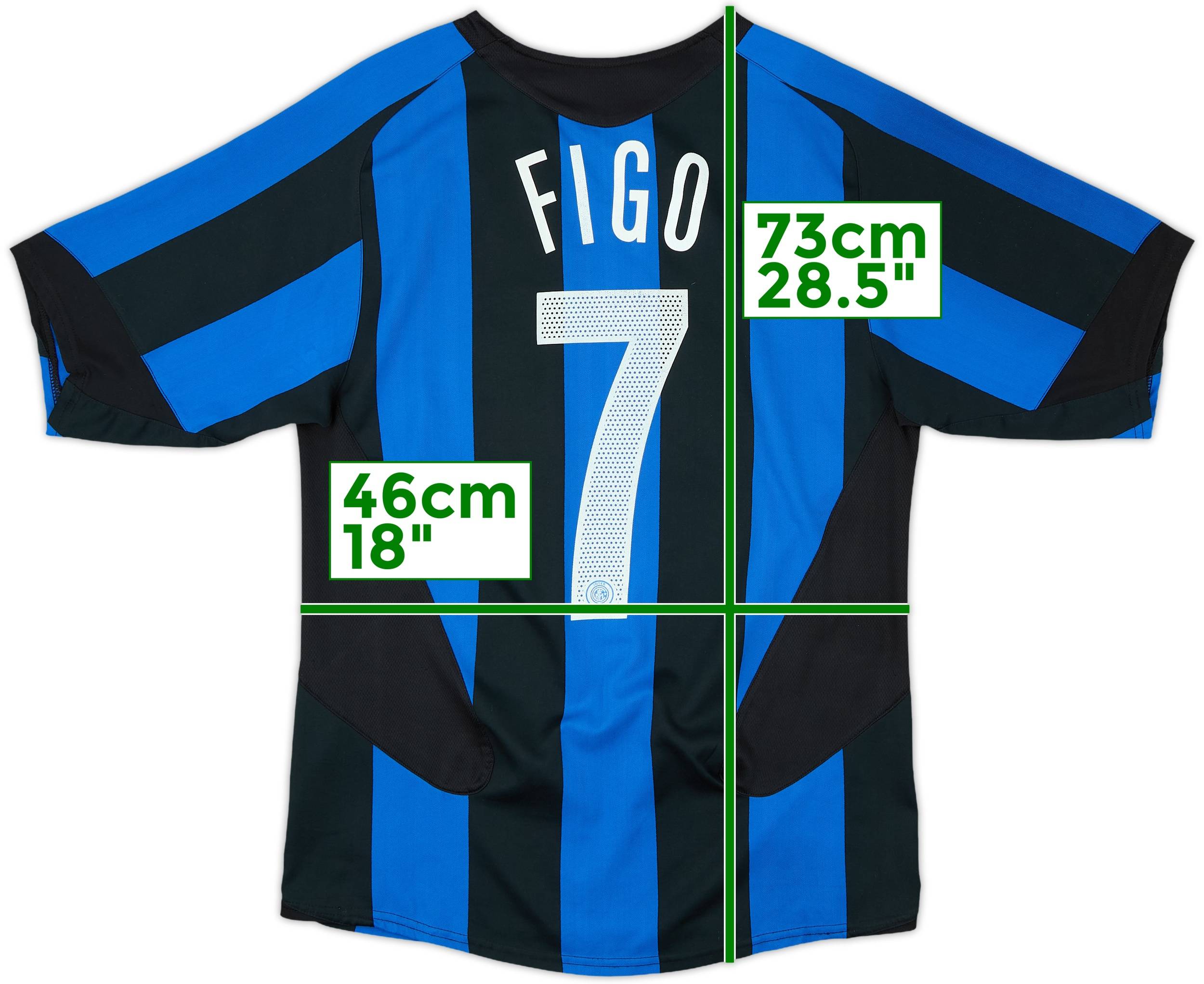 2005-06 Inter Milan Home Shirt Figo #7 - 7/10 - (S)