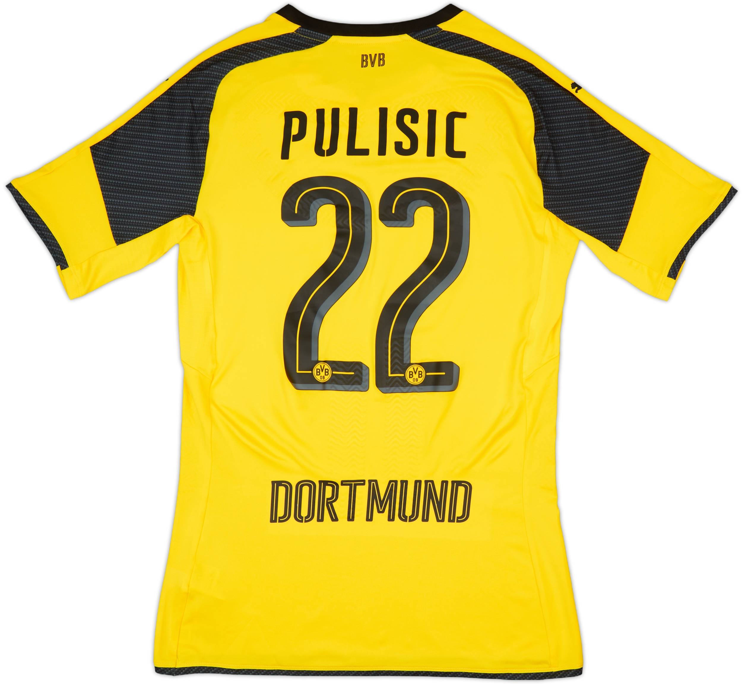 2016-17 Borussia Dortmund Authentic (ACTV) European Home Shirt Pulisic #22 (L)