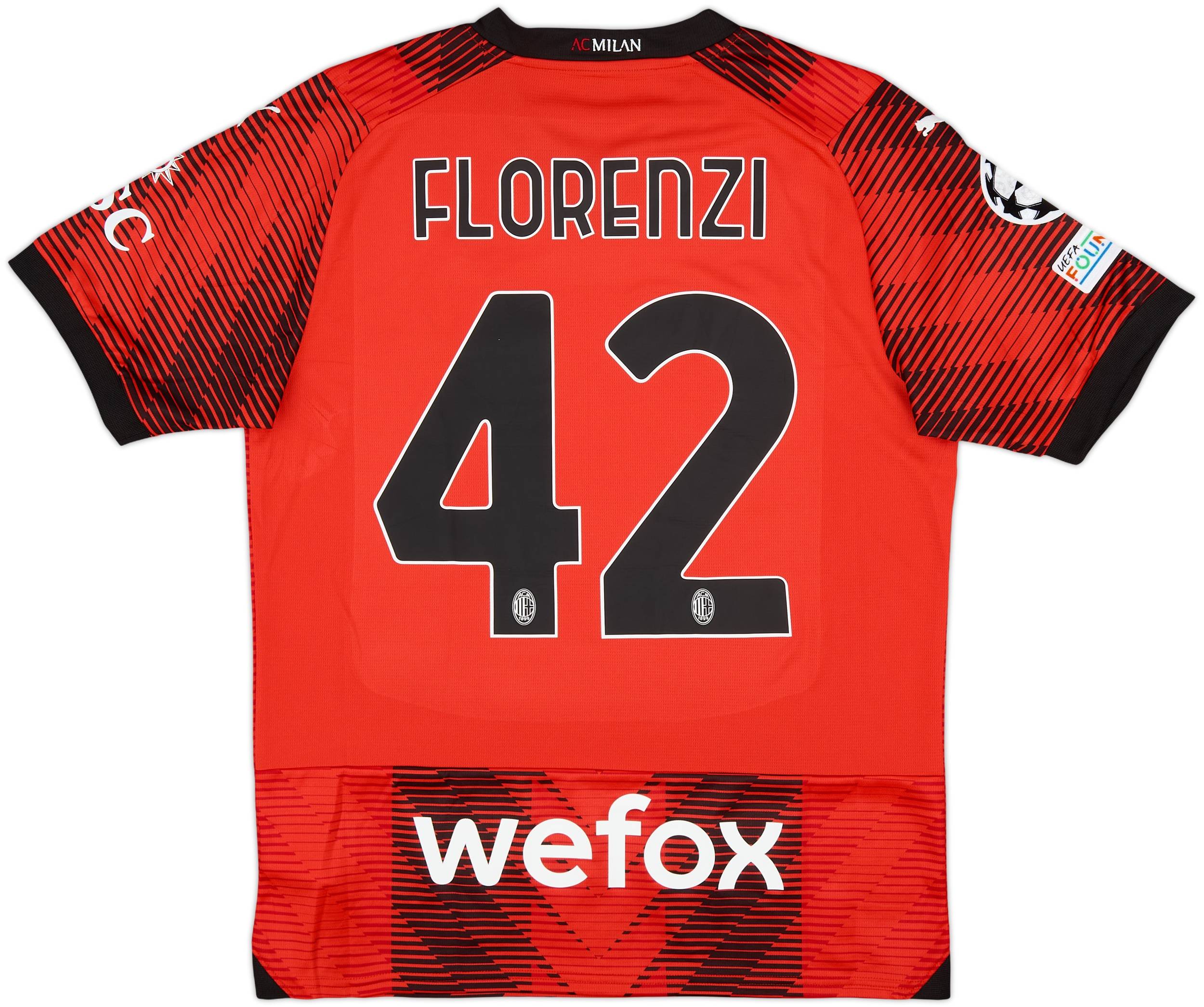 2023-24 AC Milan Home Shirt Florenzi #42 - 8/10 - (M)