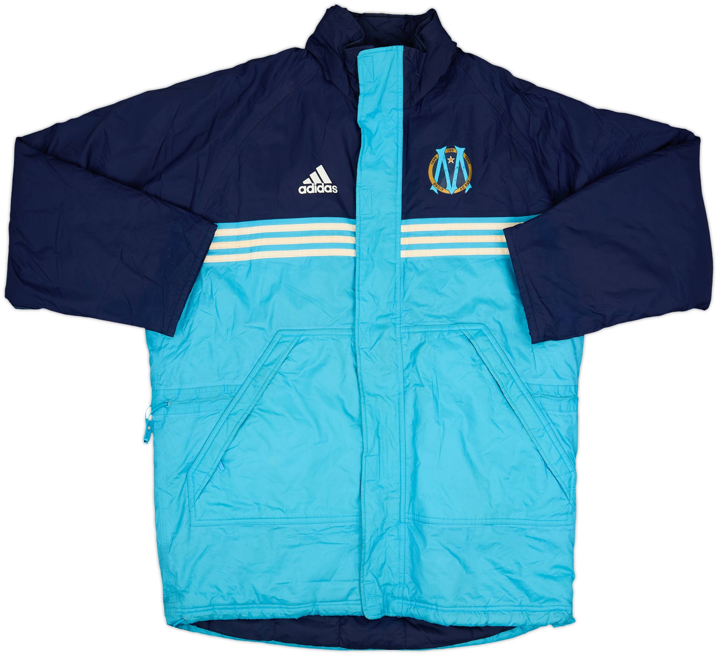 1999-00 Olympique Marseille adidas Hooded Rain Jacket - 5/10 - (L)