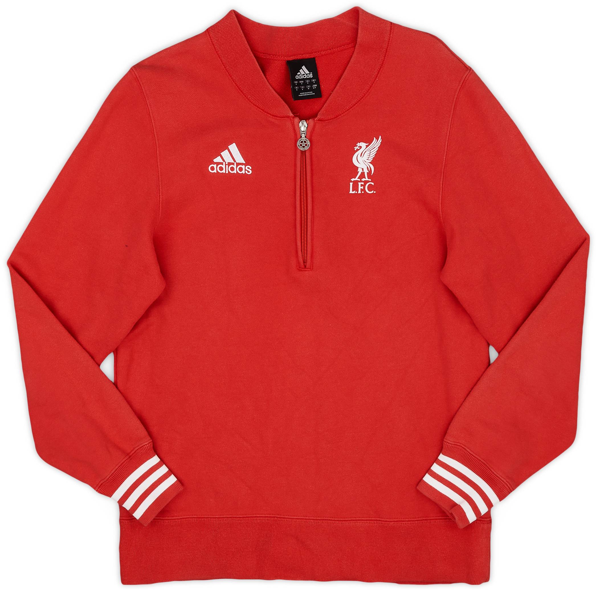 2008-09 Liverpool adidas 1/4 Zip Sweat Top - 10/10 - (S)