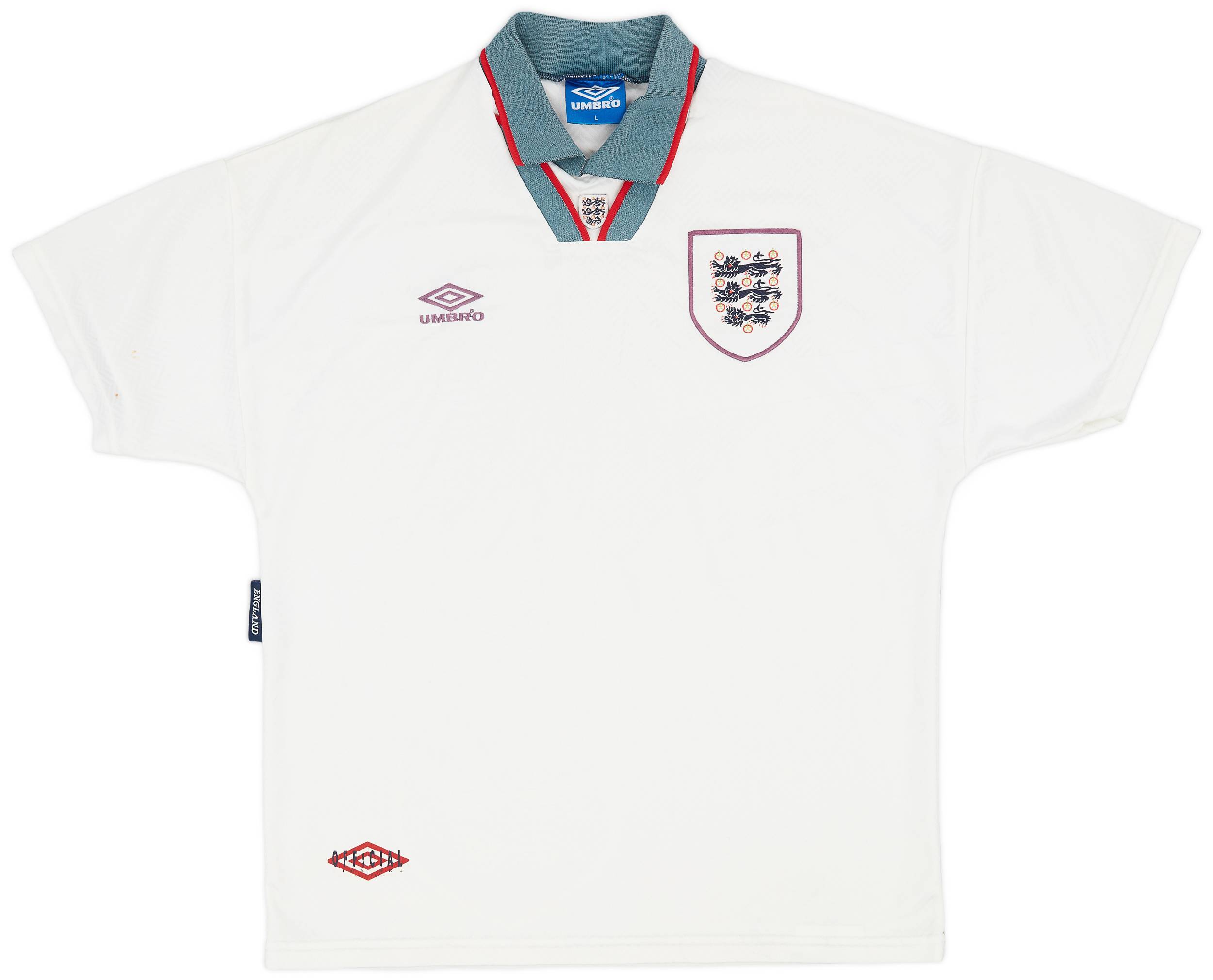 1993-95 England Home Shirt - 5/10 - (L)