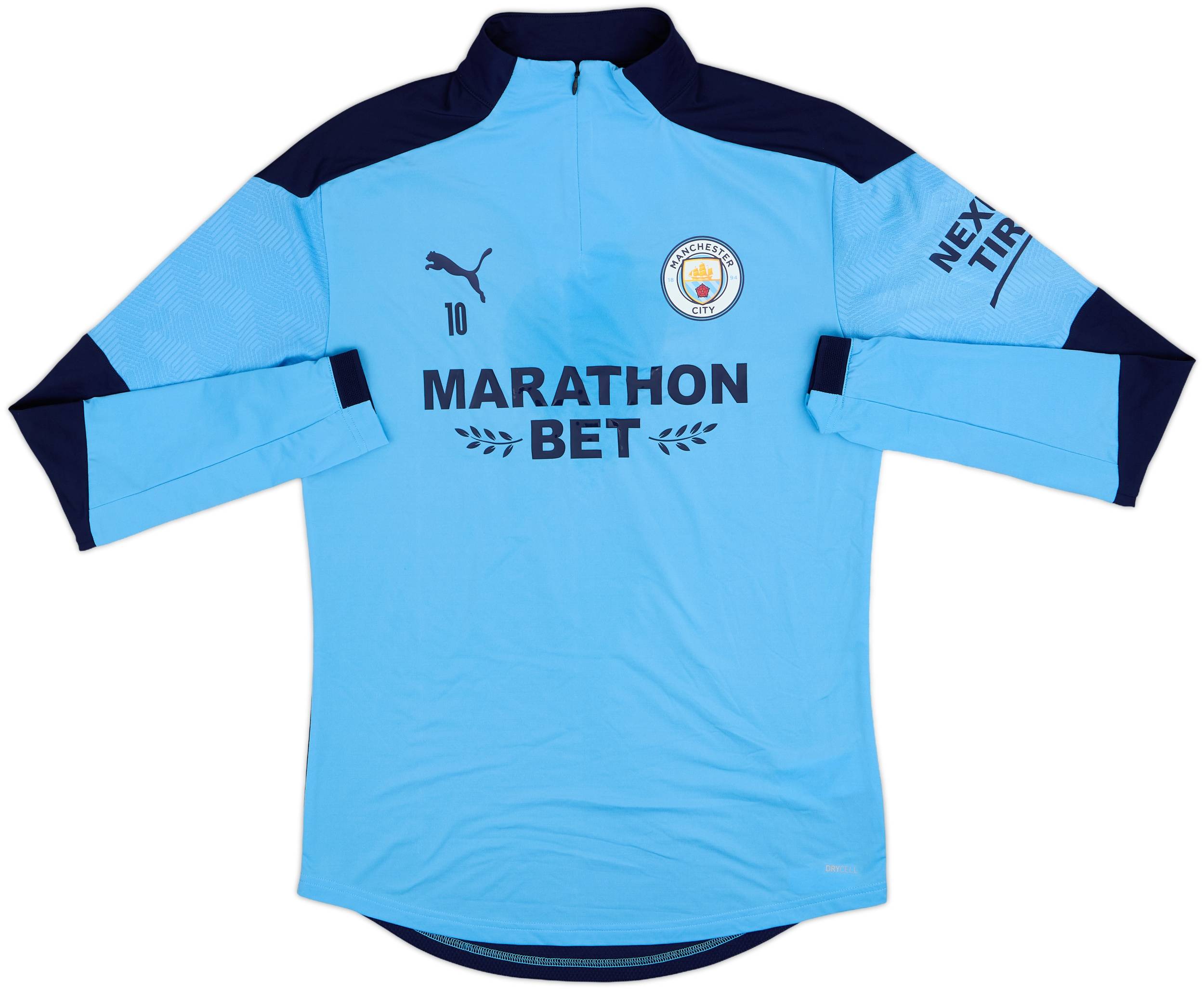2020-21 Manchester City Player Issue Puma 1/4 Zip Drill Top #10 - 10/10 ...
