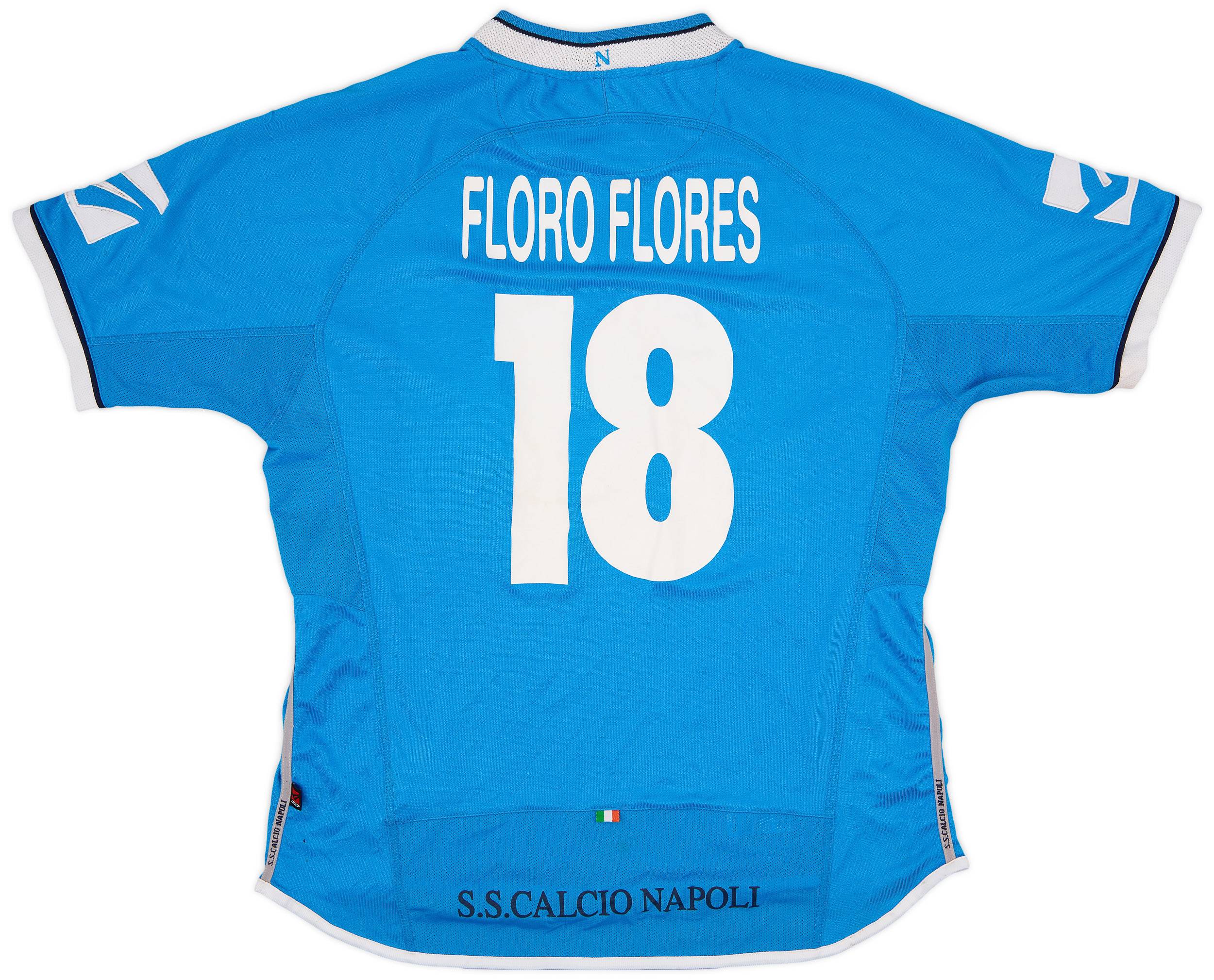 2003-04 Napoli Home Shirt Floro Flores #18 - 4/10 - (XL)