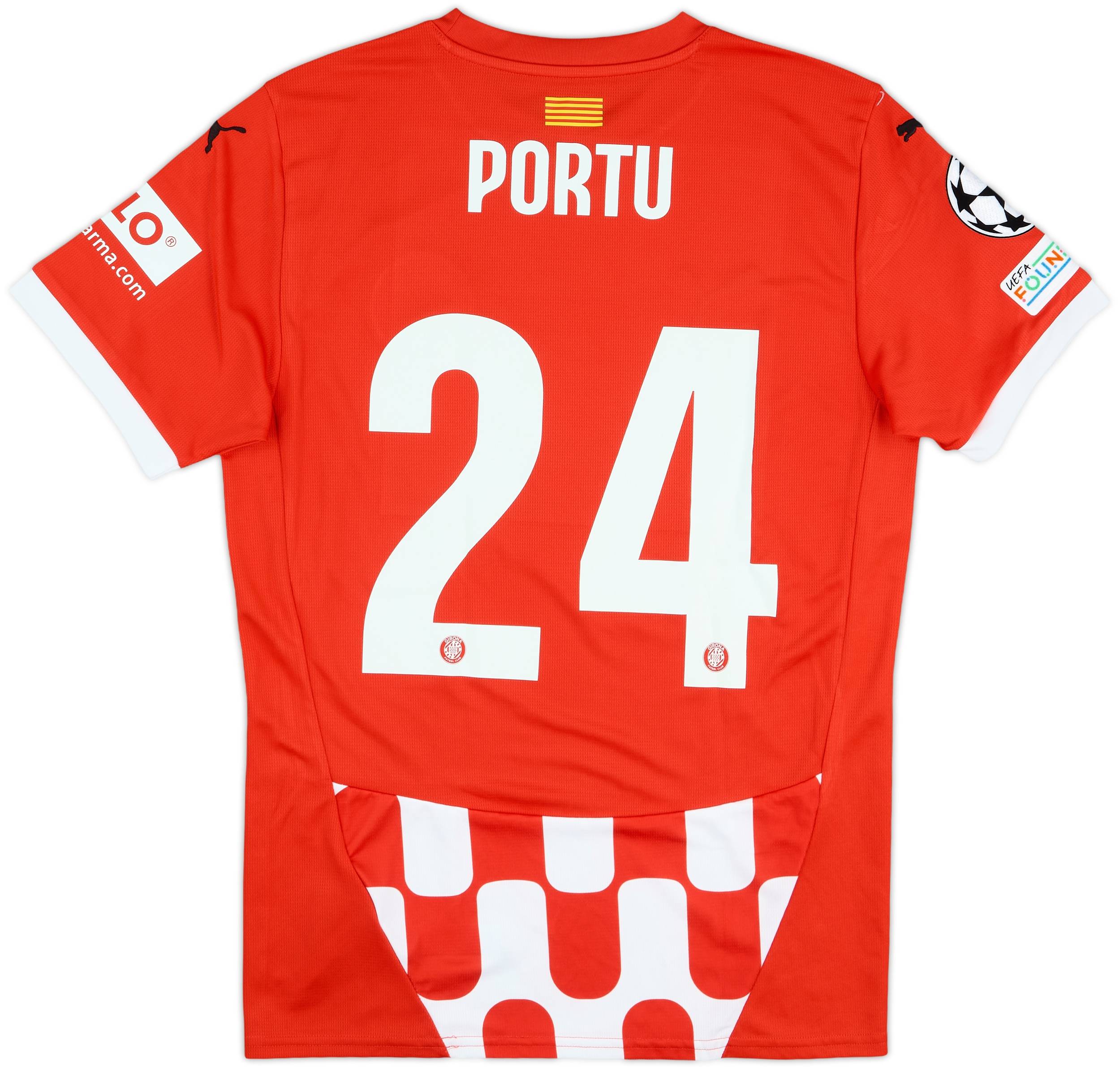 2024-25 Girona Match Issue Champions League Home Shirt Portu #24