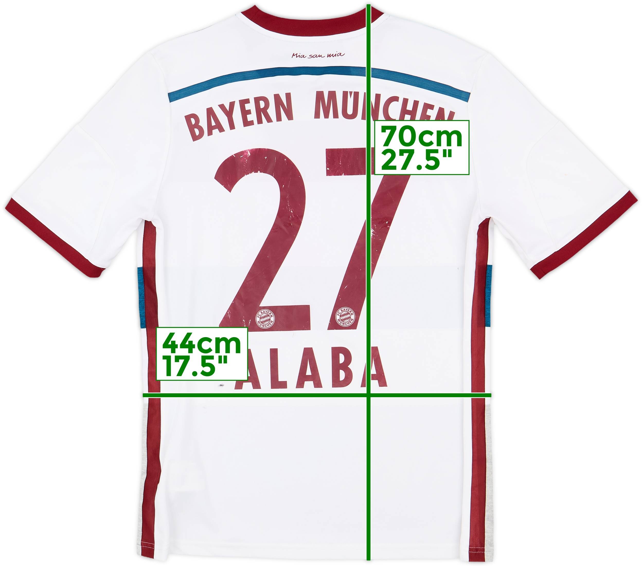 2014-15 Bayern Munich Away Shirt Alaba #27 - 5/10 - (XL.Boys)