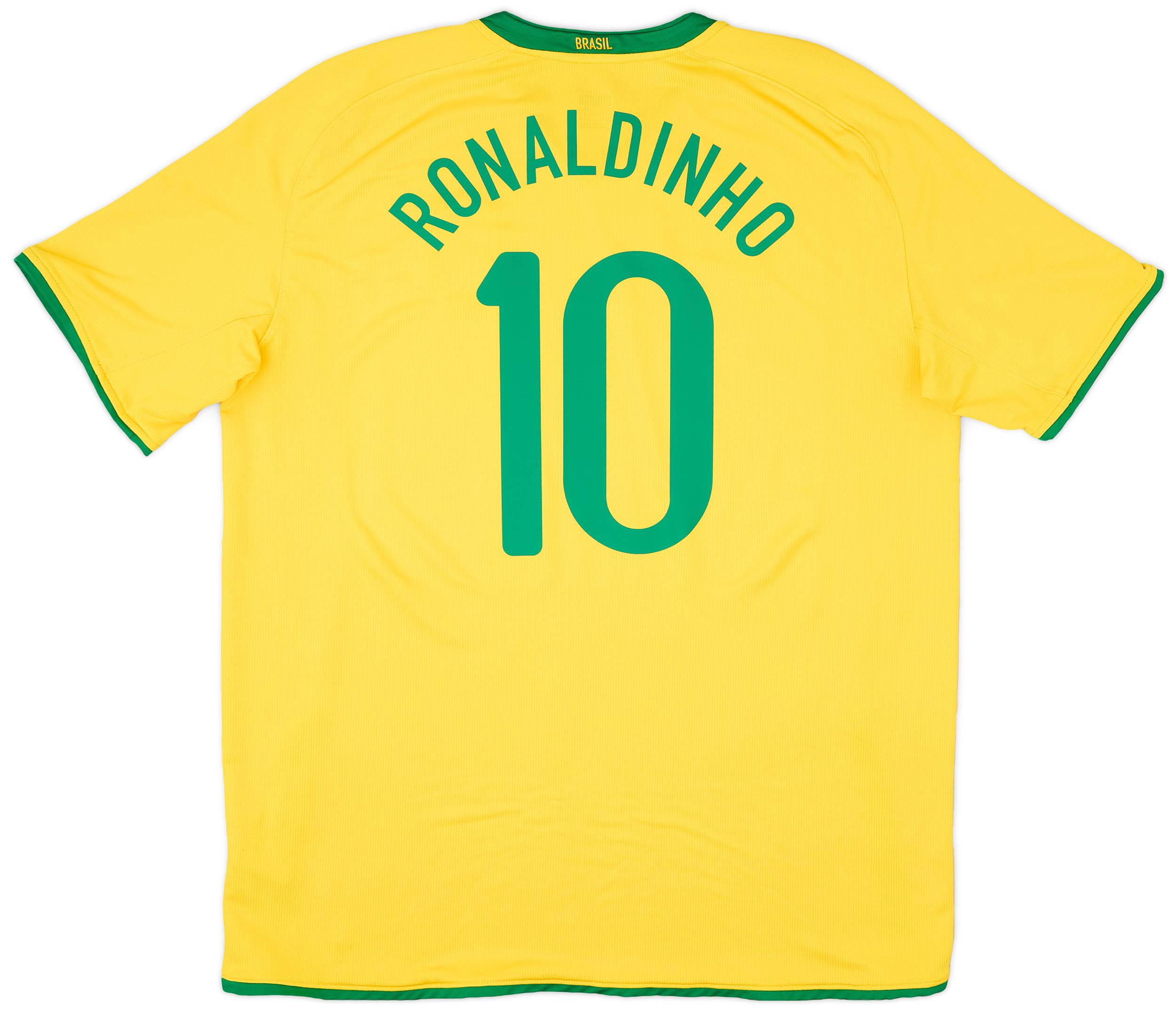 2008-10 Brazil Home Shirt Ronaldinho #10 - 9/10 - (XXL)