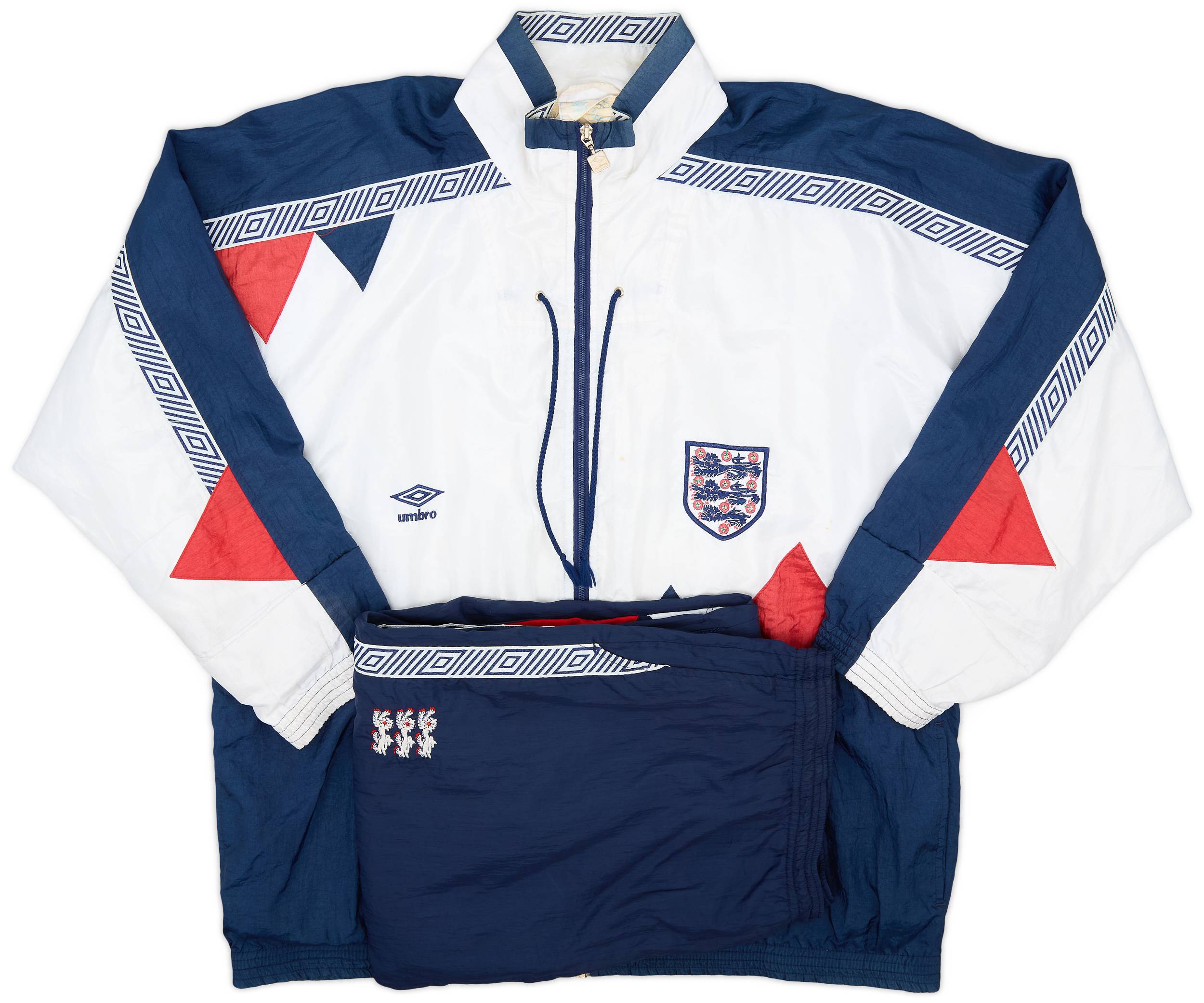 1990-92 England Umbro Tracksuit - 7/10 - (L)