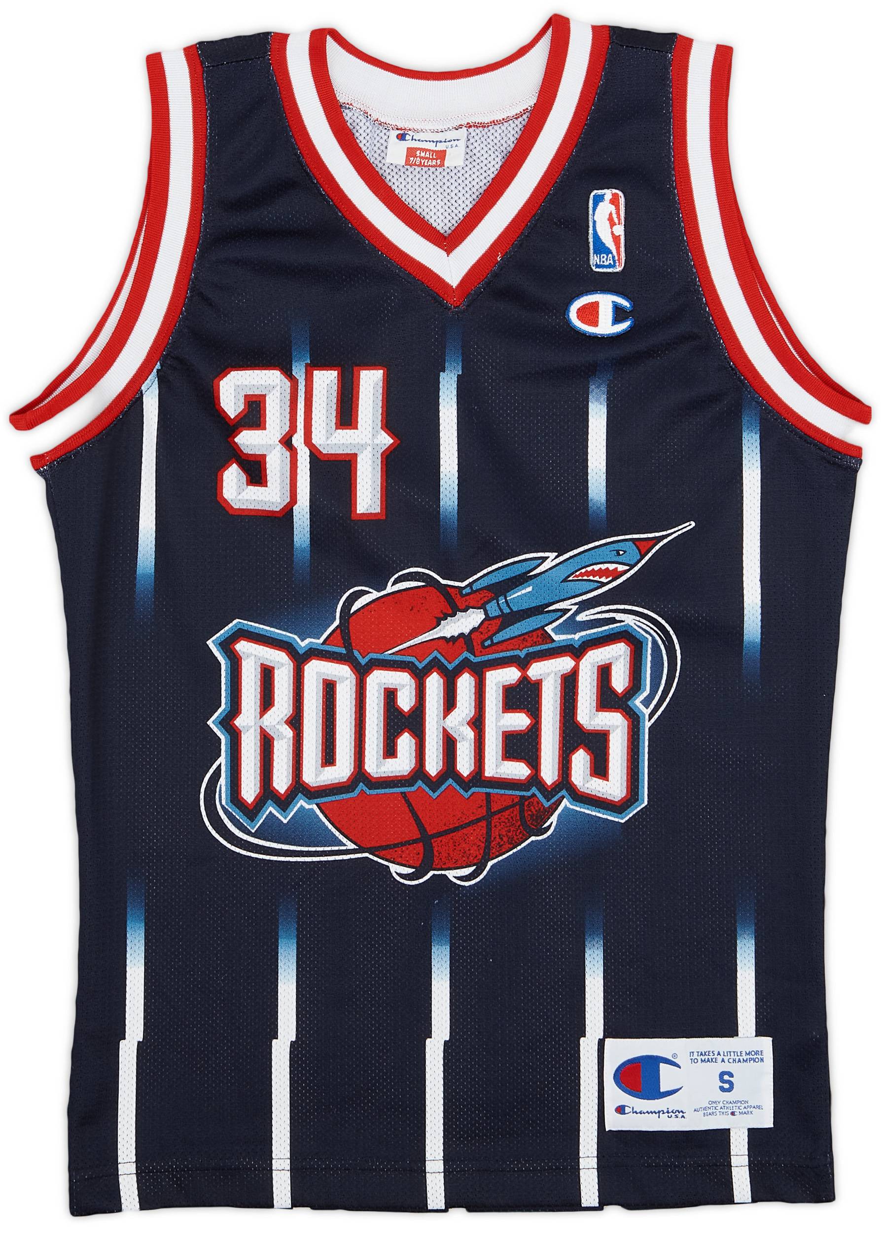 1995-01 Houston Rockets Olajuwon #34 Champion Away Jersey - 9/10 - (S.Boys)