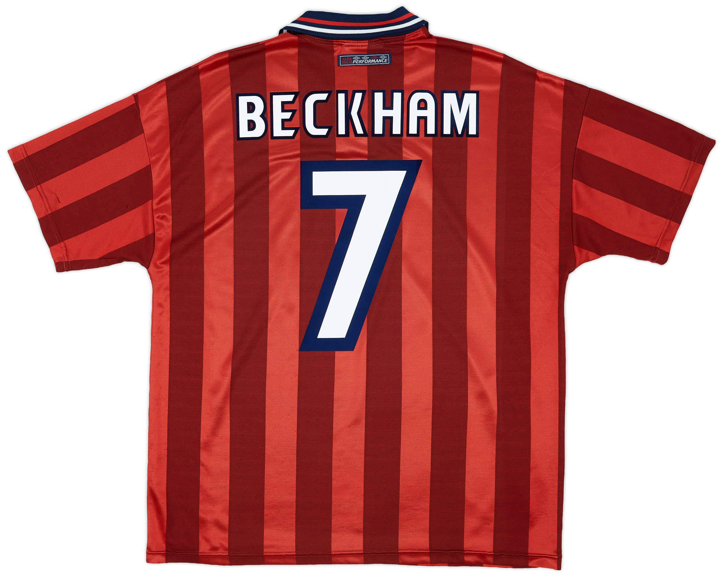 1997-99 England Away Shirt Beckham #7 - 5/10 - (L)
