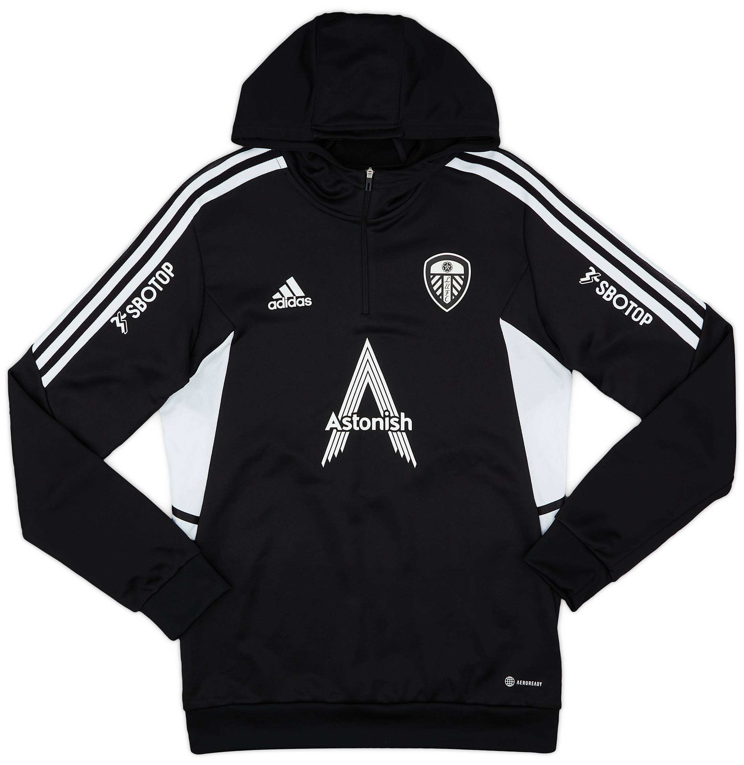 2022-23 Leeds United Player Issue 1/4 Zip Hooded Training Top