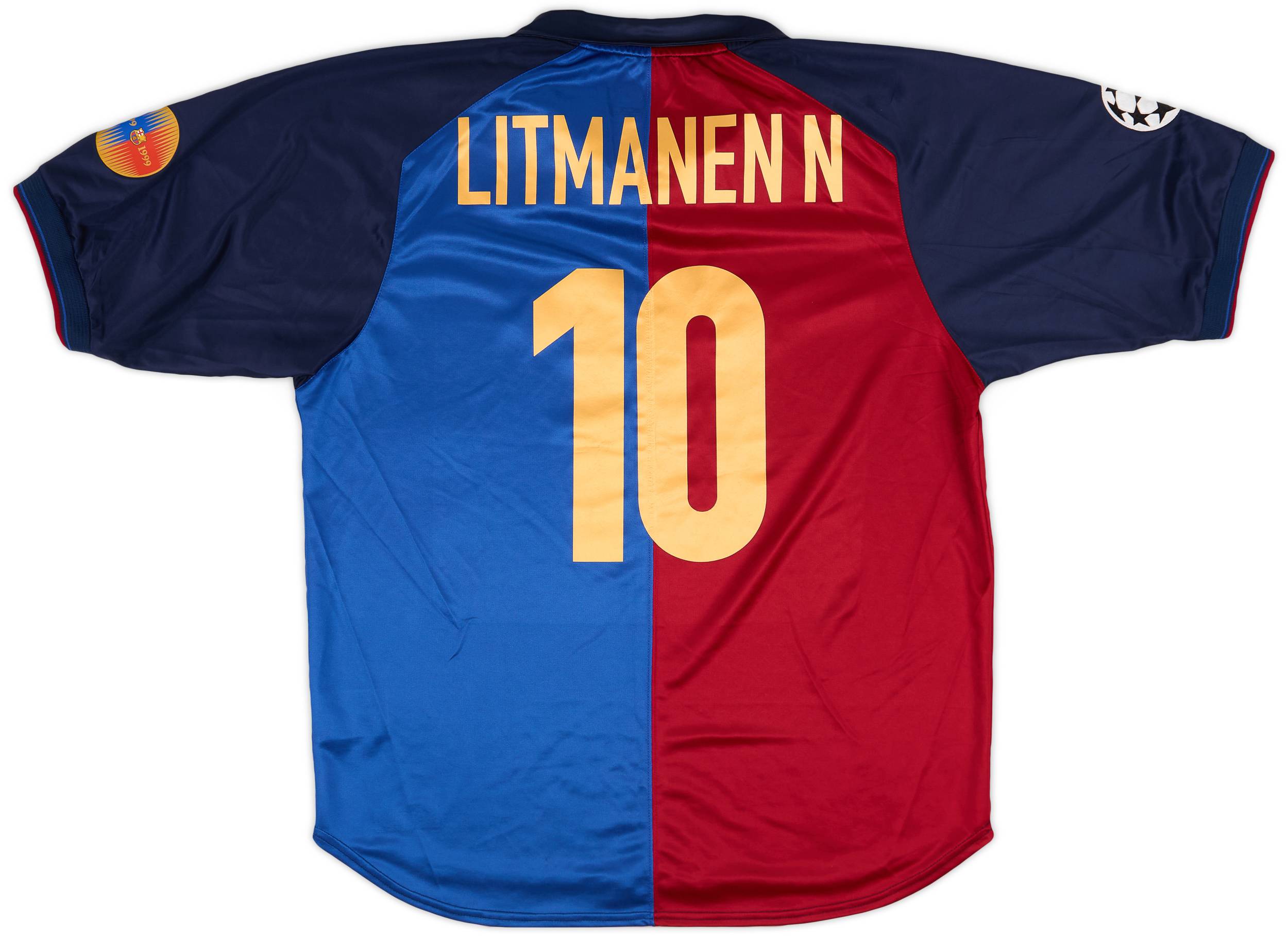 1999-00 Barcelona Player Issue Champions League Home Shirt Litmanen N #10