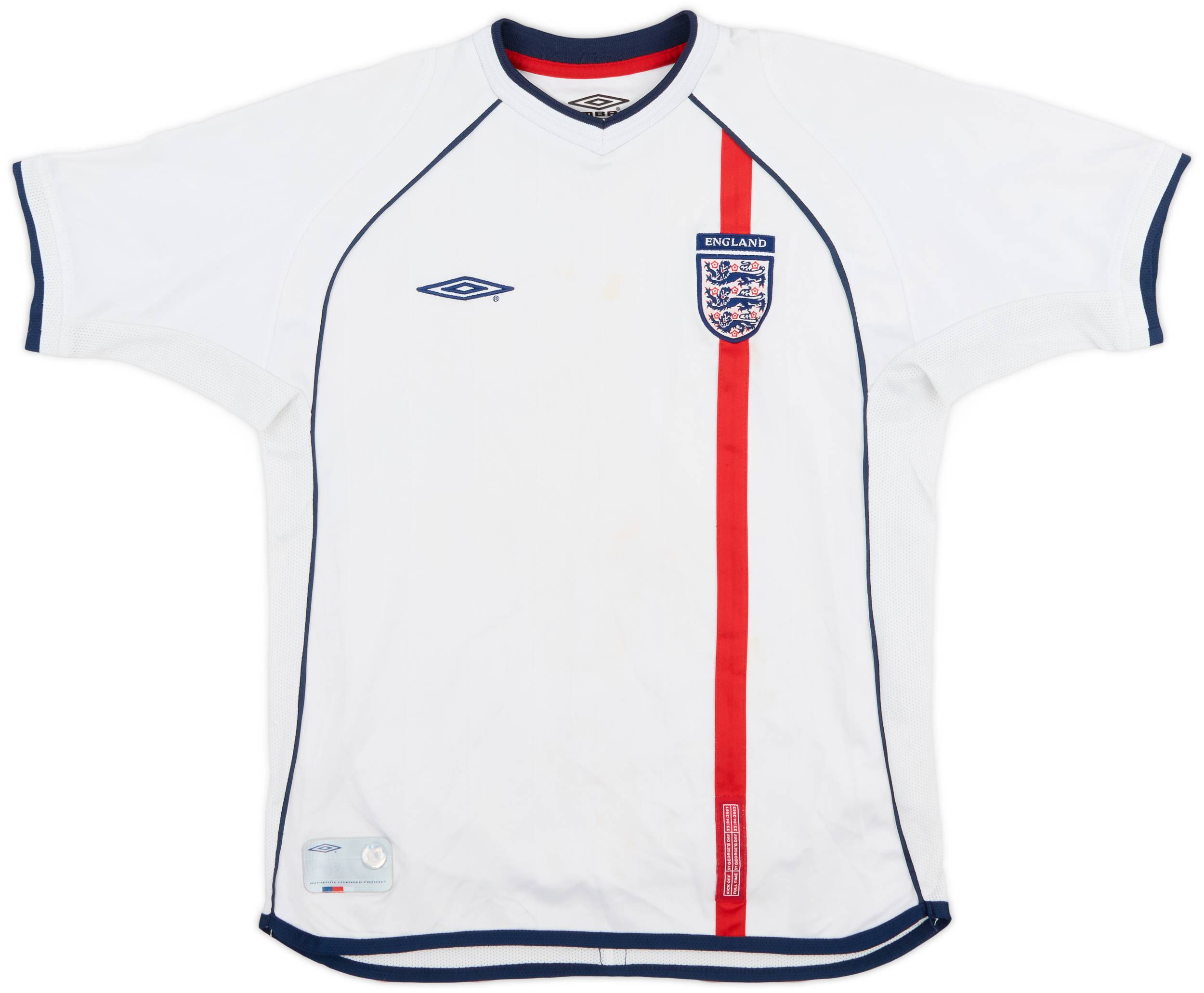 2001-03 England Home Shirt - 6/10 - (M.Boys)