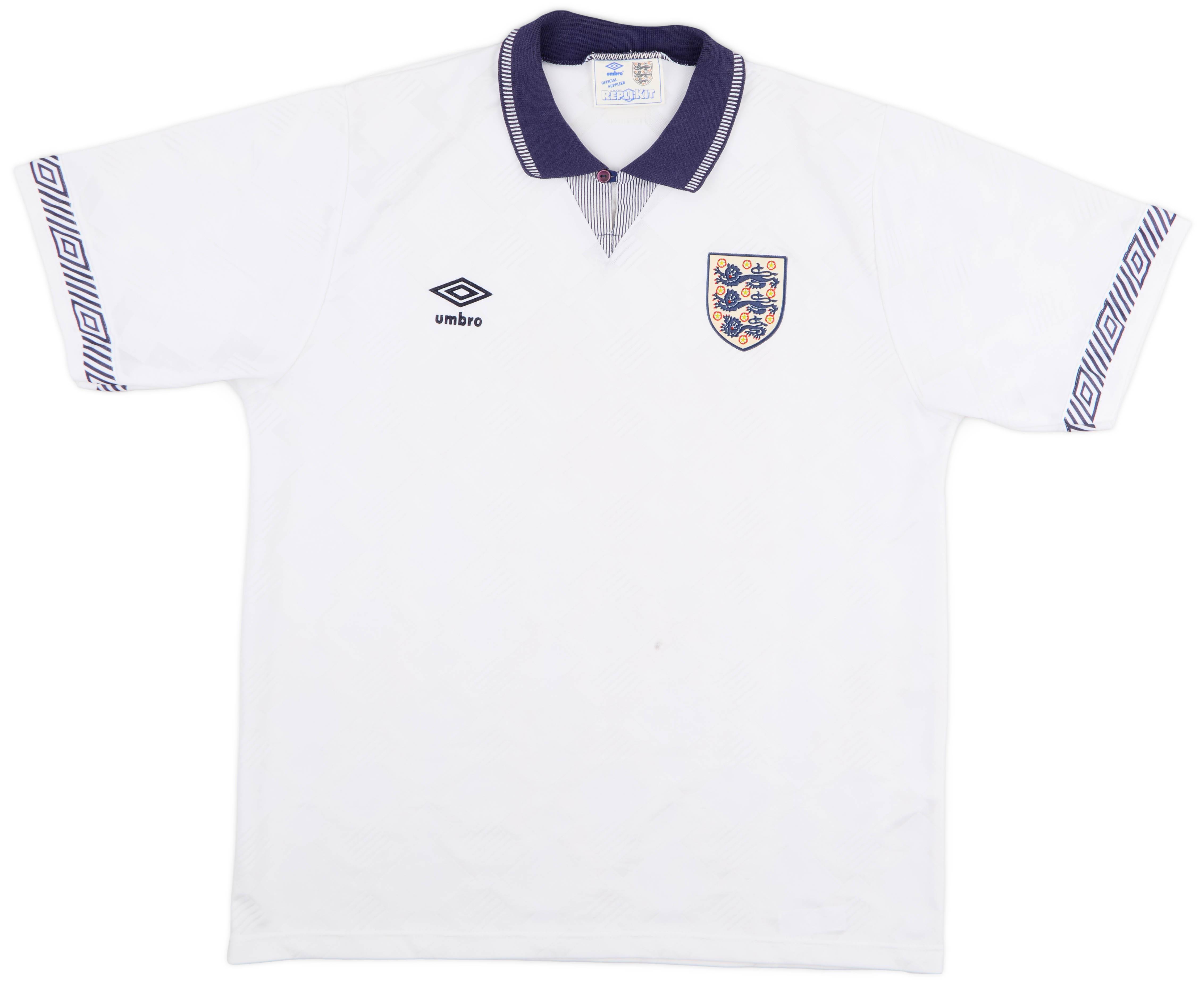 1990-92 England Home Shirt - 5/10 - (XL)