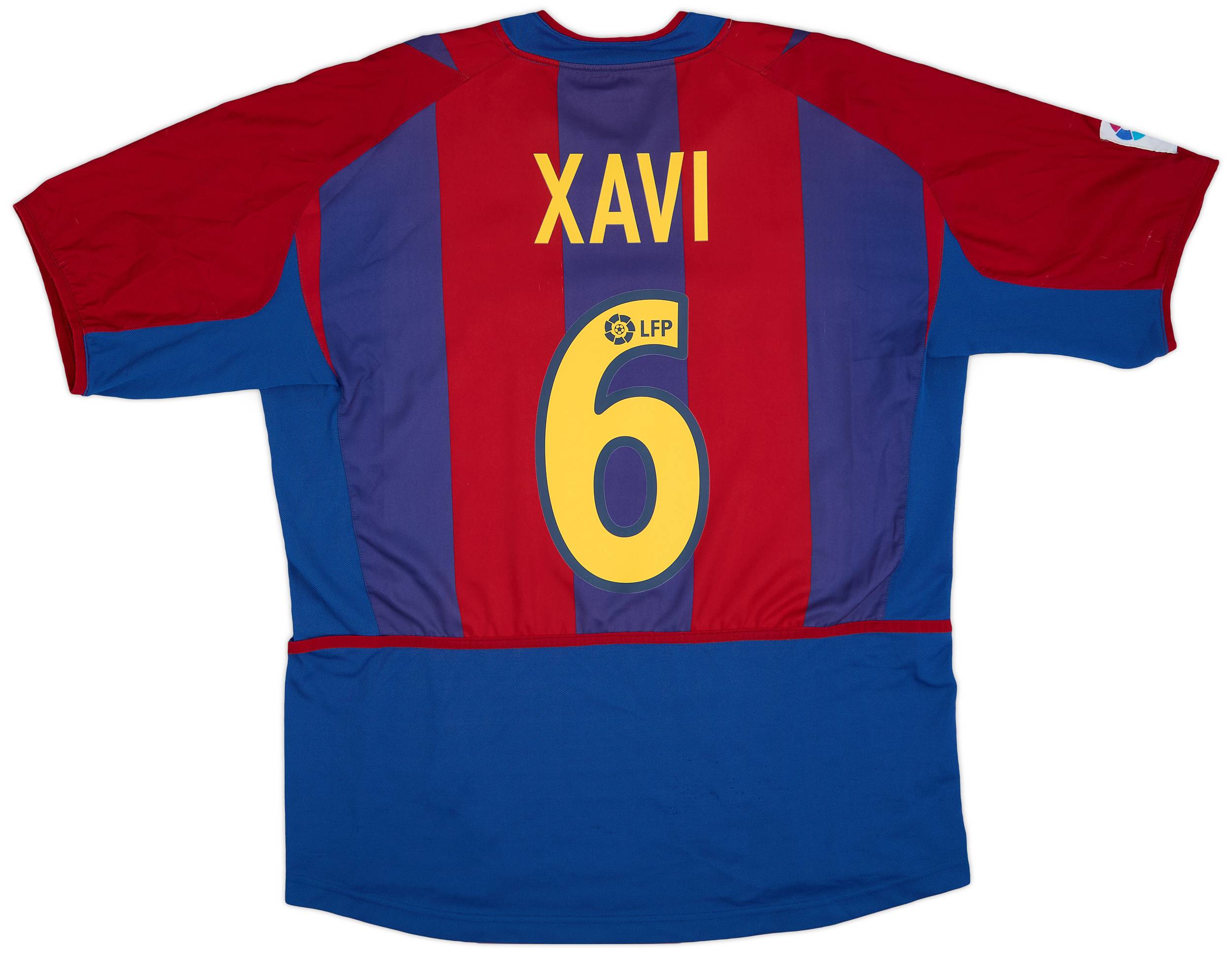 2002-03 Barcelona Home Shirt Xavi #6- 8/10 - (L)